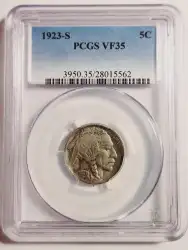 Collectors Corner - 1923-S 5C VF35 PCGS - #60416356