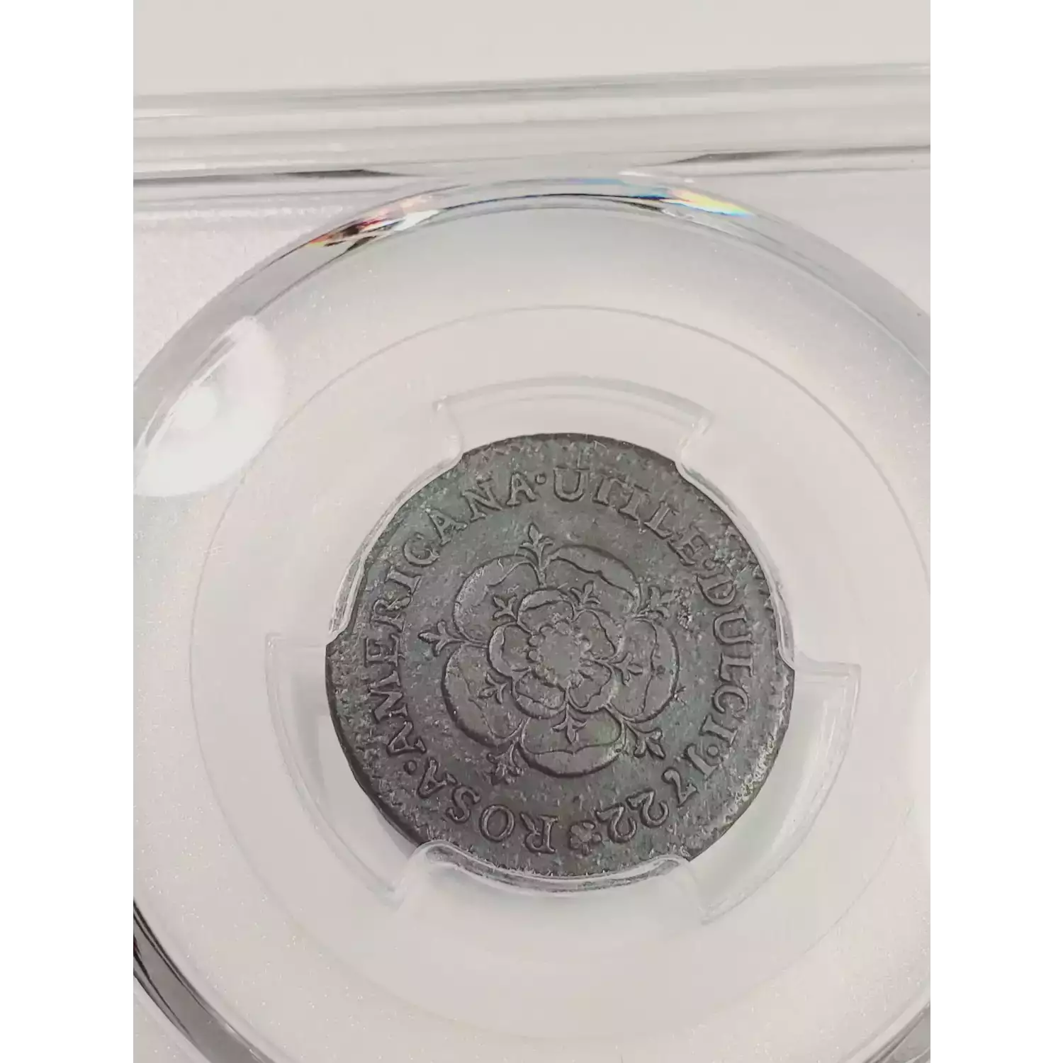 1722 Colonial Rosa Americana Halfpenny PCGS XF-40 Rosa Amer DEI GRATIA ...