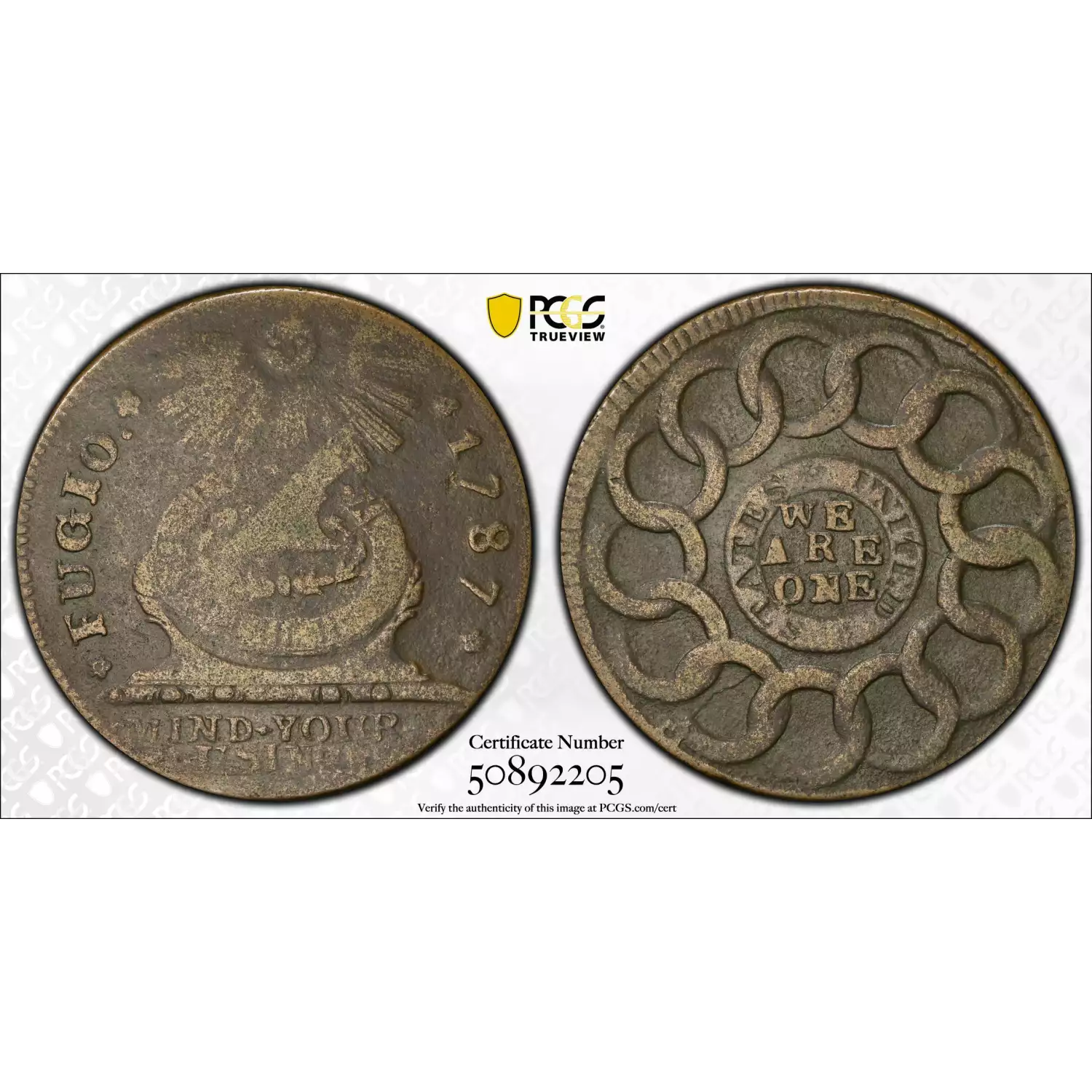 1787 Contract Issues Fugio Coppers PCGS F-15 BN States United, 4 ...