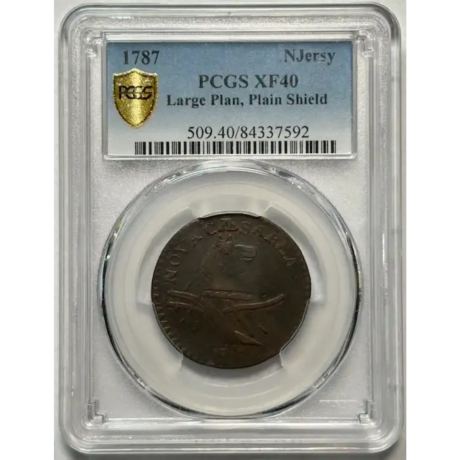 1787 Post Colonial Issues New Jersey Coppers - Copper PCGS XF-40 BN Lg ...
