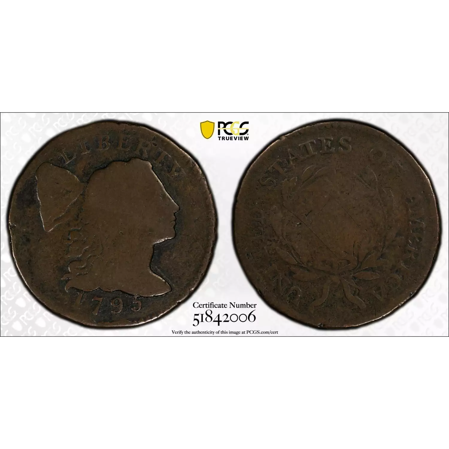 1795 Large Cents Liberty Cap PCGS G-4 BN Lettered Edge - Bob Paul Rare ...