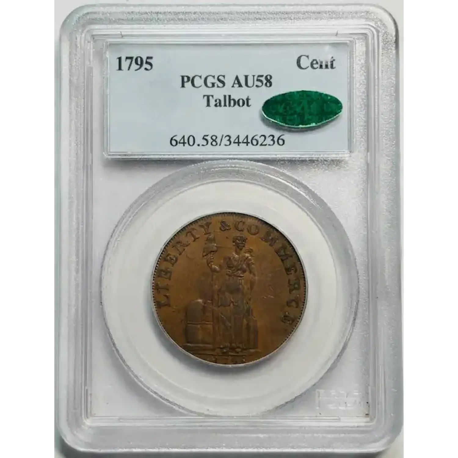 1795 Post Colonial Issues Talbot, Allum & Lee Cents PCGS AU-58 BN Rare ...