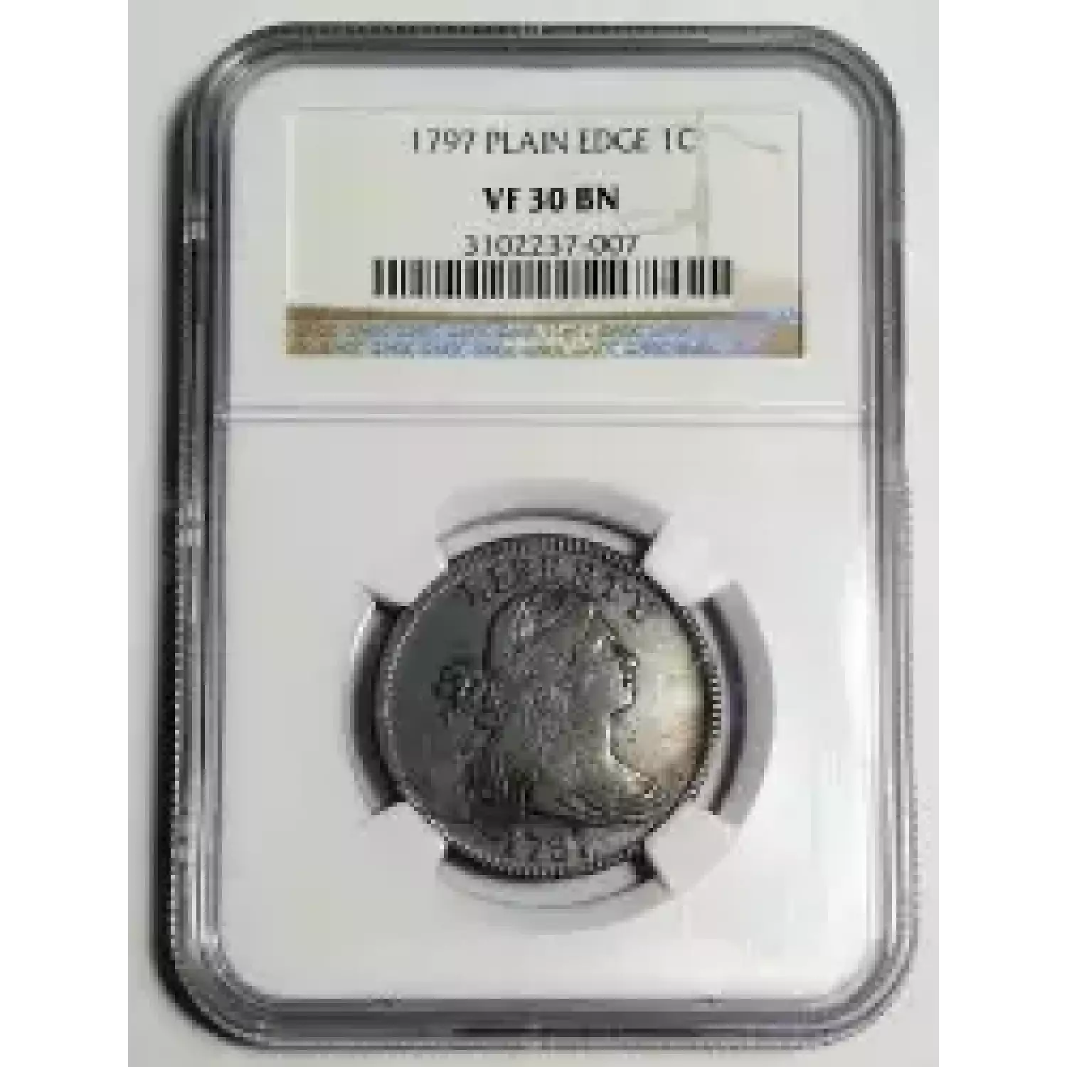 1797 Large Cents Draped Bust NGC VF-30 BN - PLAIN EDGE - Bob Paul Rare ...