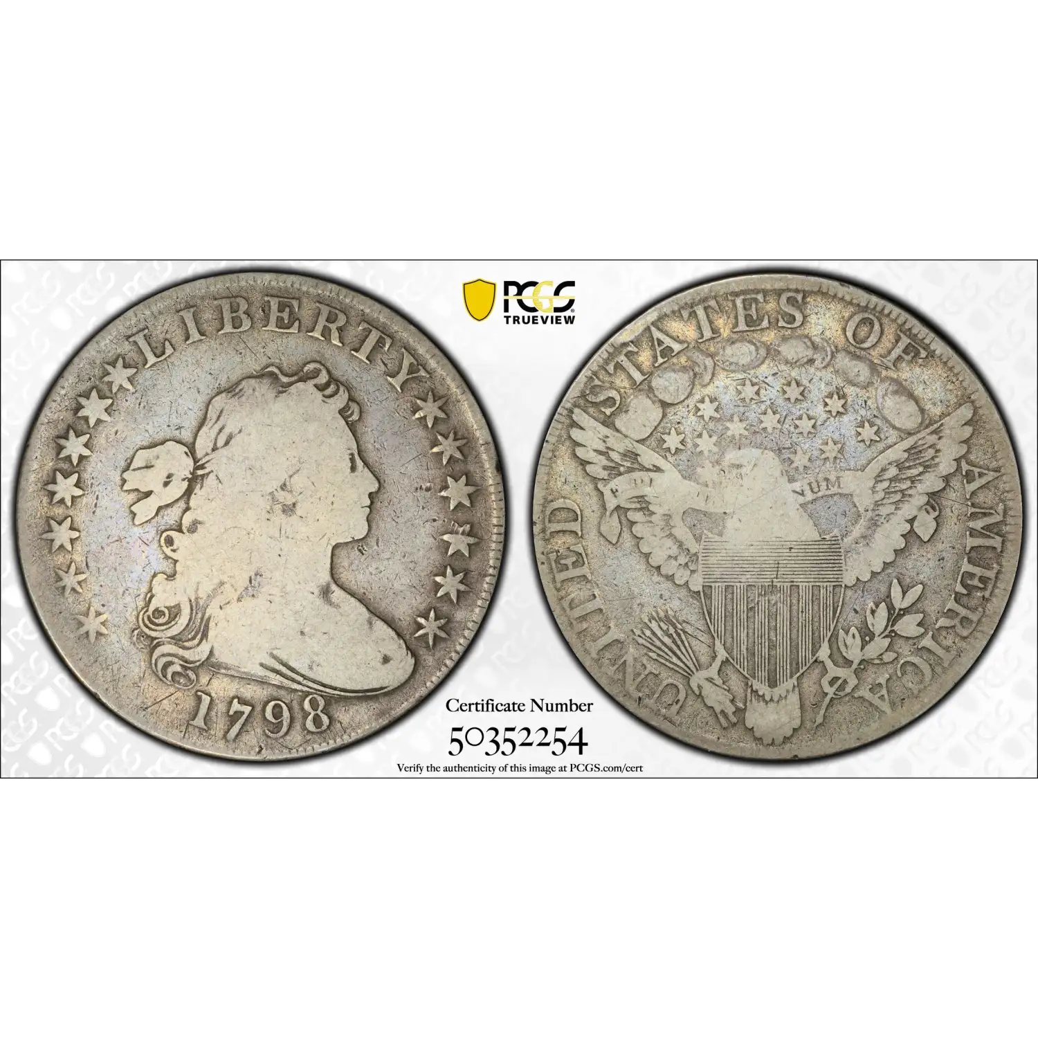 1798 Silver Dollars Draped Bust PCGS VG-8 Large Eagle Great Look! - Bob ...