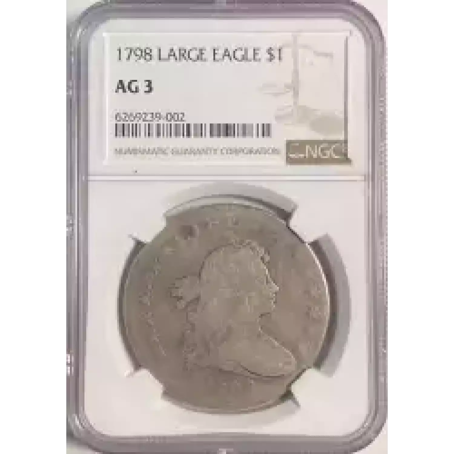 1798 Silver Dollars Draped Bust NGC AG-3 LARGE EAGLE - Bob Paul Rare Coins
