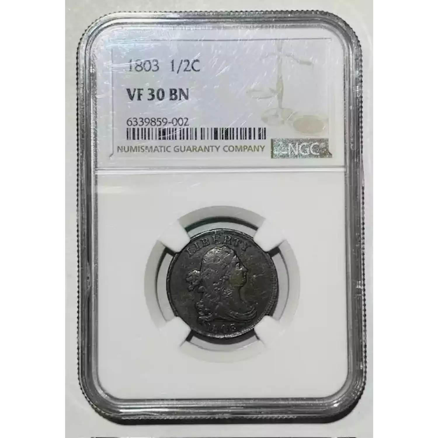 1803 Half Cents Draped Bust 1800 - 08 Copper NGC VF-30 BN - Bob Paul ...
