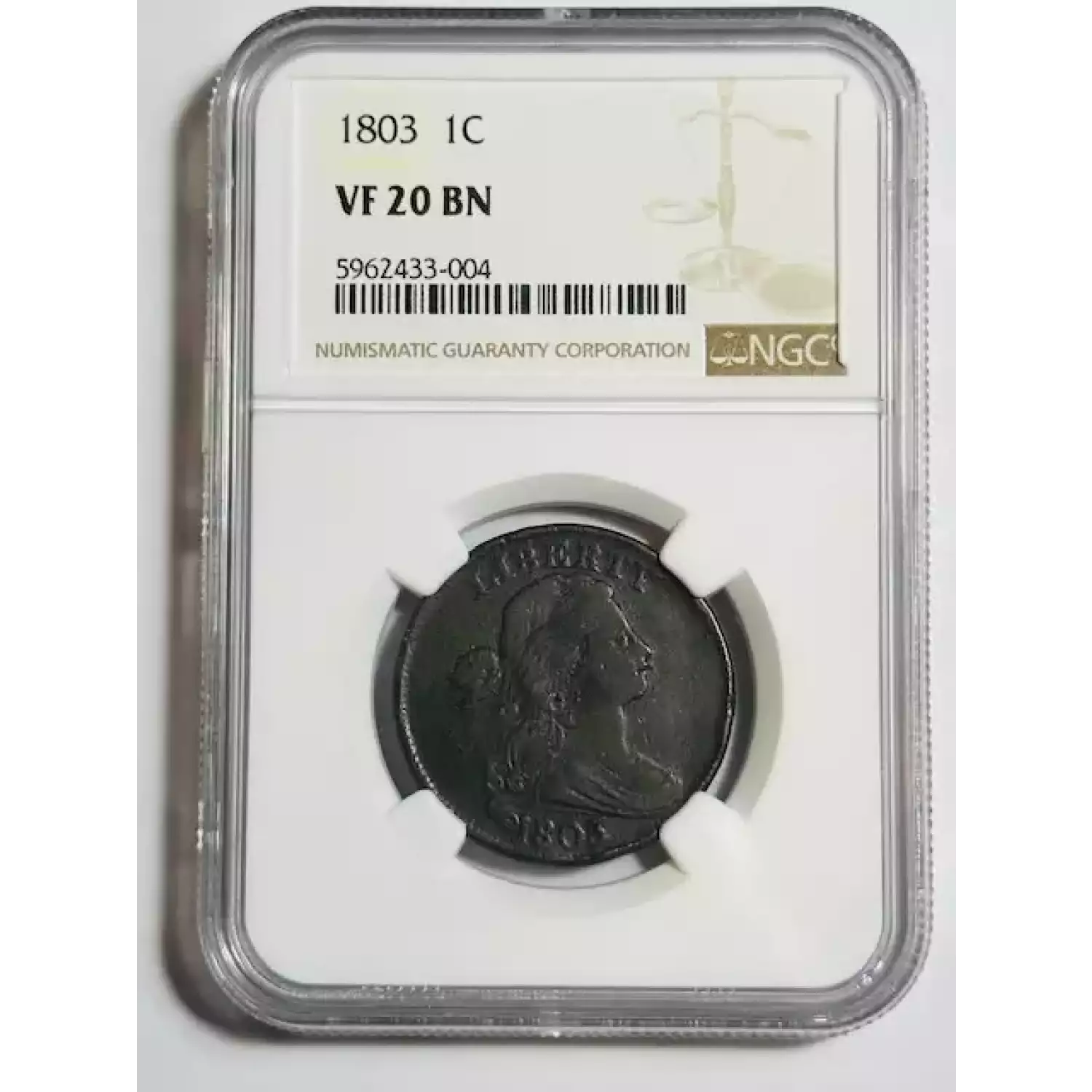 1803 Large Cents Draped Bust NGC VF-20 BN - Bob Paul Rare Coins