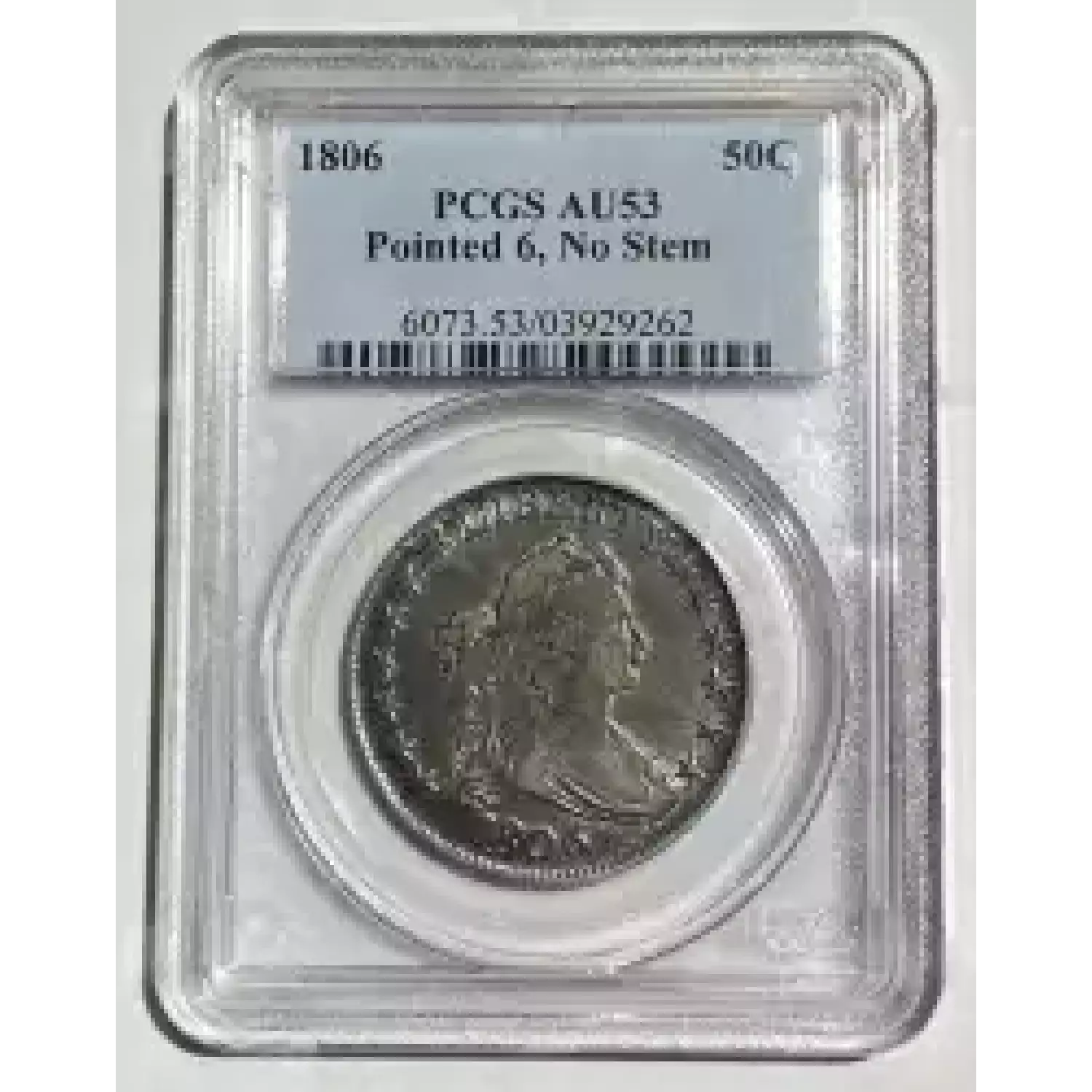 1806 Half Dollars Draped Bust PCGS AU-53 Pointed 6, No Stem - Bob Paul Rare Coins