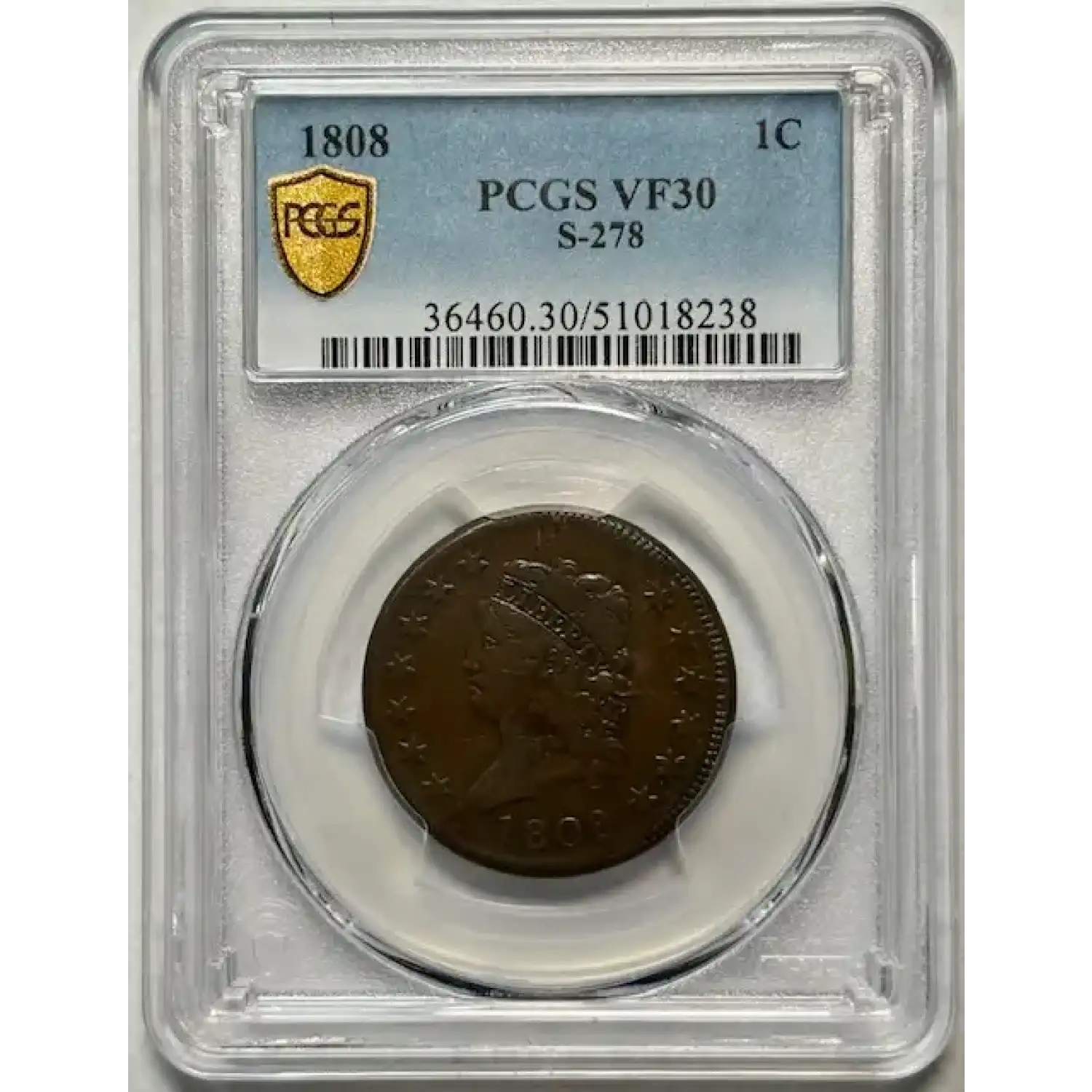 1808 Large Cents Classic Head PCGS VF-30 BN S-278 - Bob Paul Rare Coins