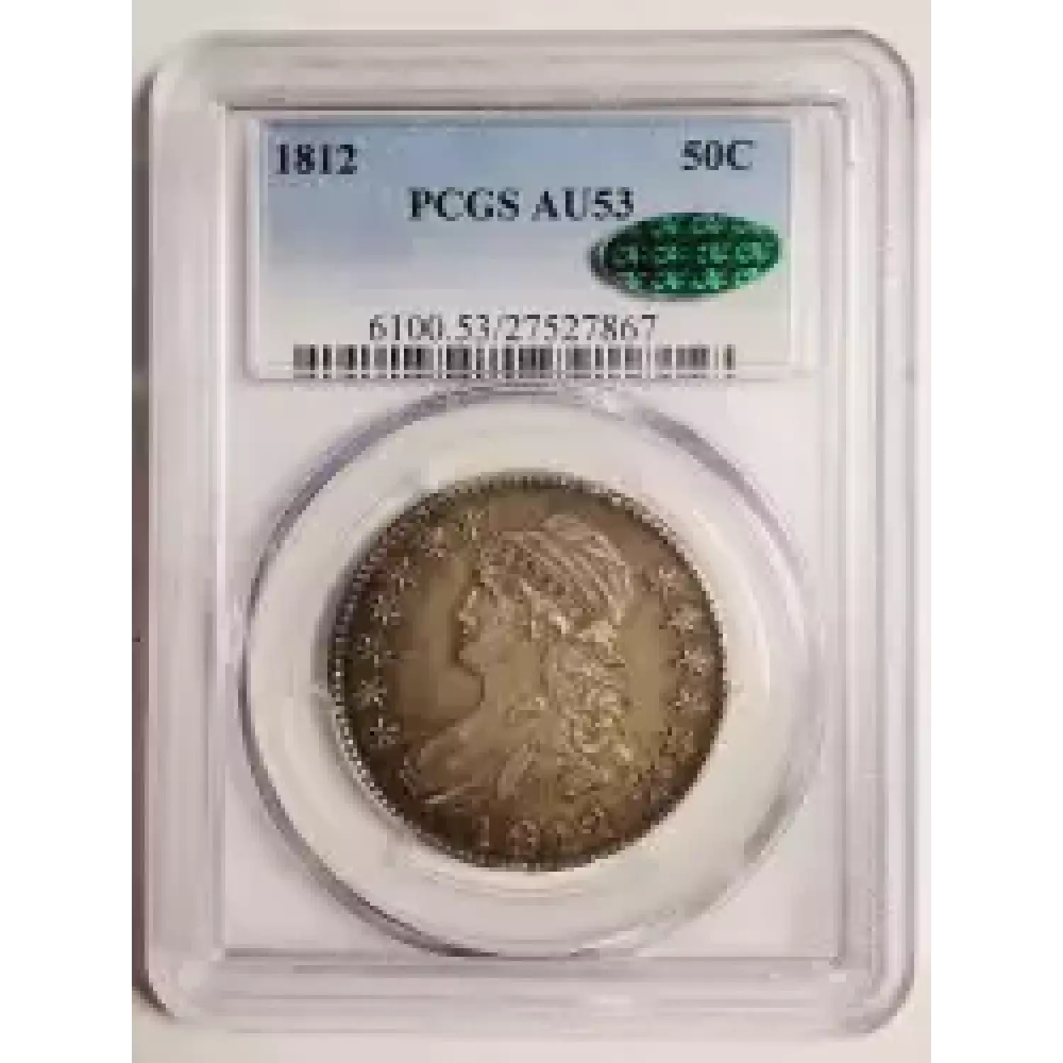 1812 Capped Bust Half Dollars PCGS AU-53 CAC - Bob Paul Rare Coins