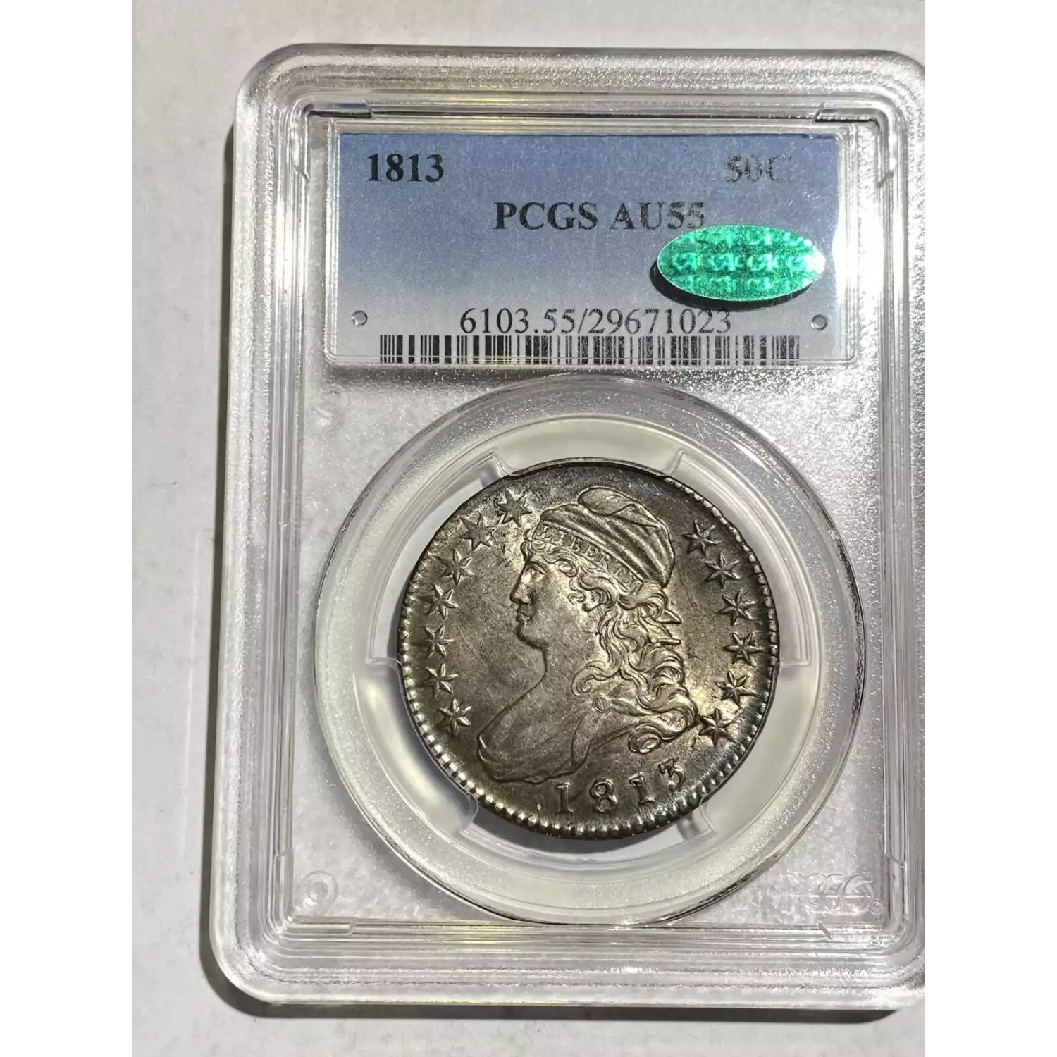 1813 Capped Bust Half Dollars PCGS AU-55 CAC - Bob Paul Rare Coins