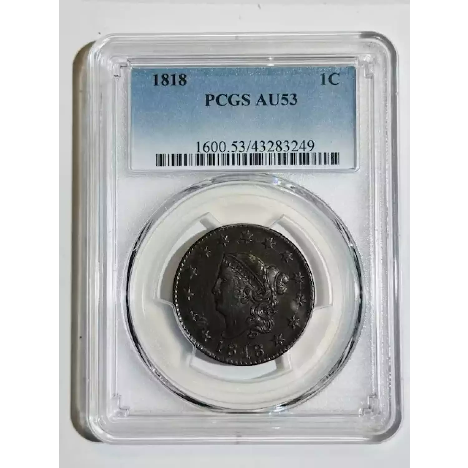 1818 Large Cents Coronet Head PCGS AU-53 BN - Bob Paul Rare Coins