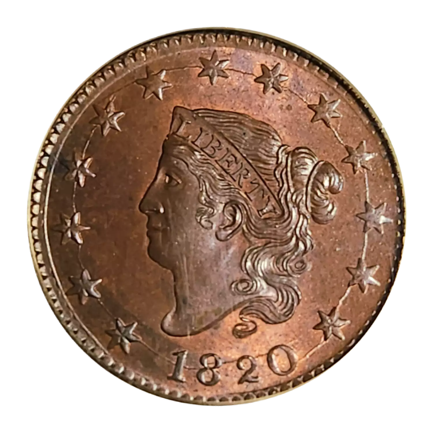 1820 Large Cents Coronet Head PCGS MS-65 RB Large Date - Bob Paul Rare ...