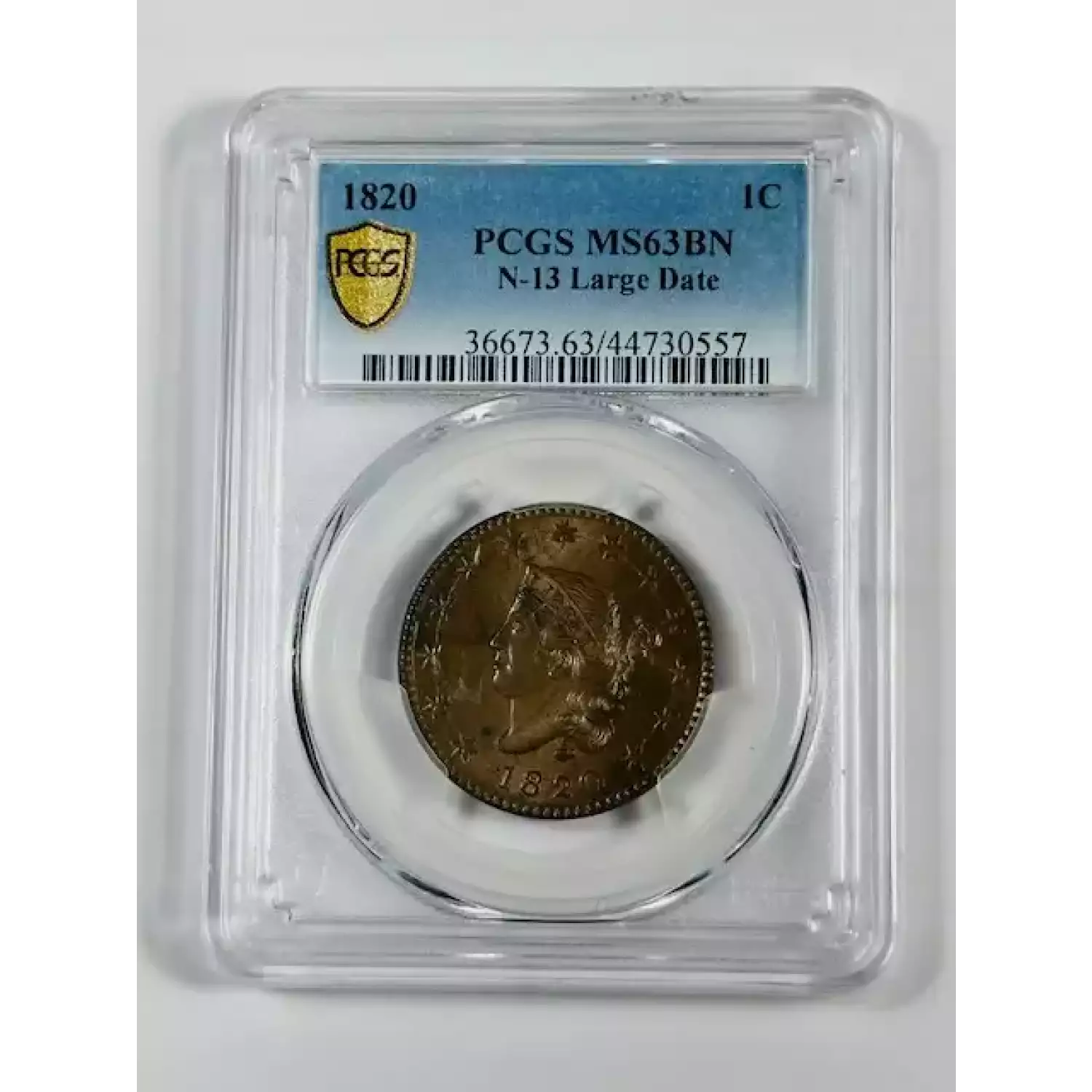1820 Large Cents Coronet Head PCGS MS-63 BN Large Date N-13 Large Date ...