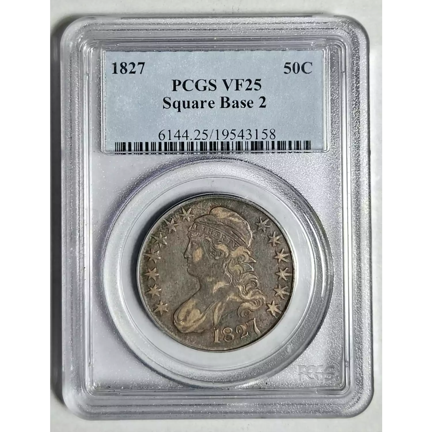 1827 Capped Bust Half Dollars PCGS VF-25 Square Base 2 - Bob Paul Rare ...