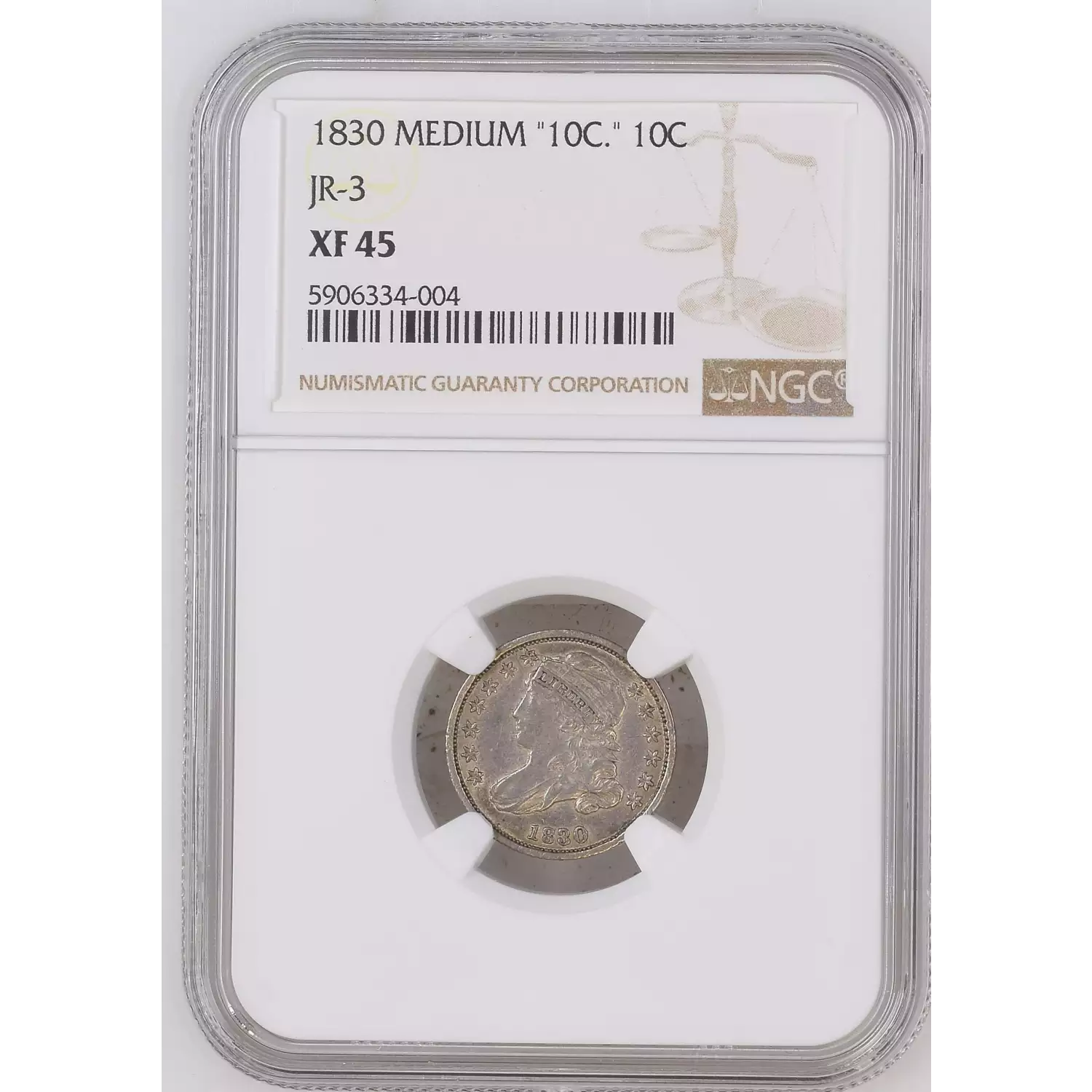 1830 Capped Bust Dimes NGC XF-45 MEDIUM JR-3 - Bob Paul Rare Coins