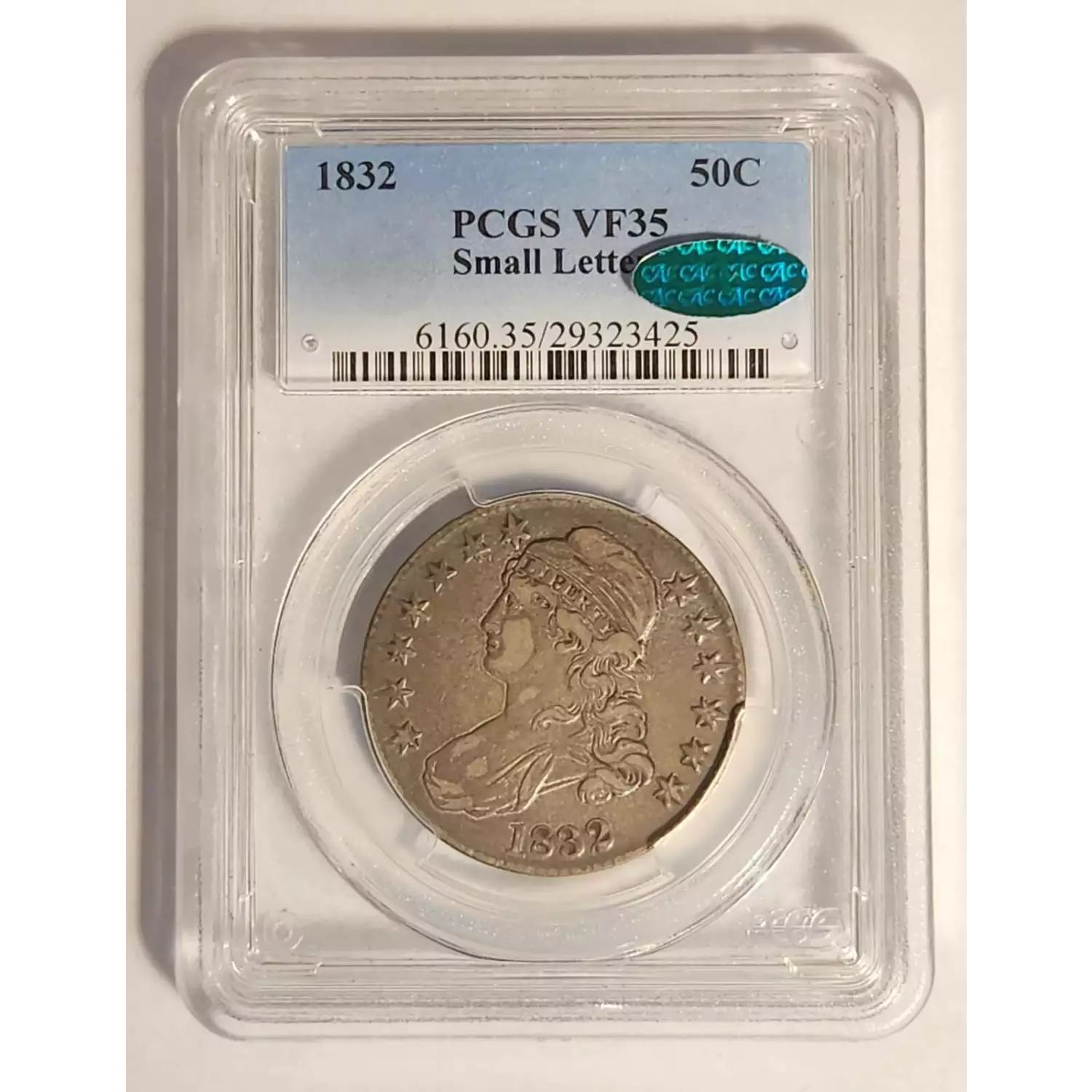 1832 Capped Bust Half Dollars PCGS VF-35 Small Letters CAC - Bob Paul ...
