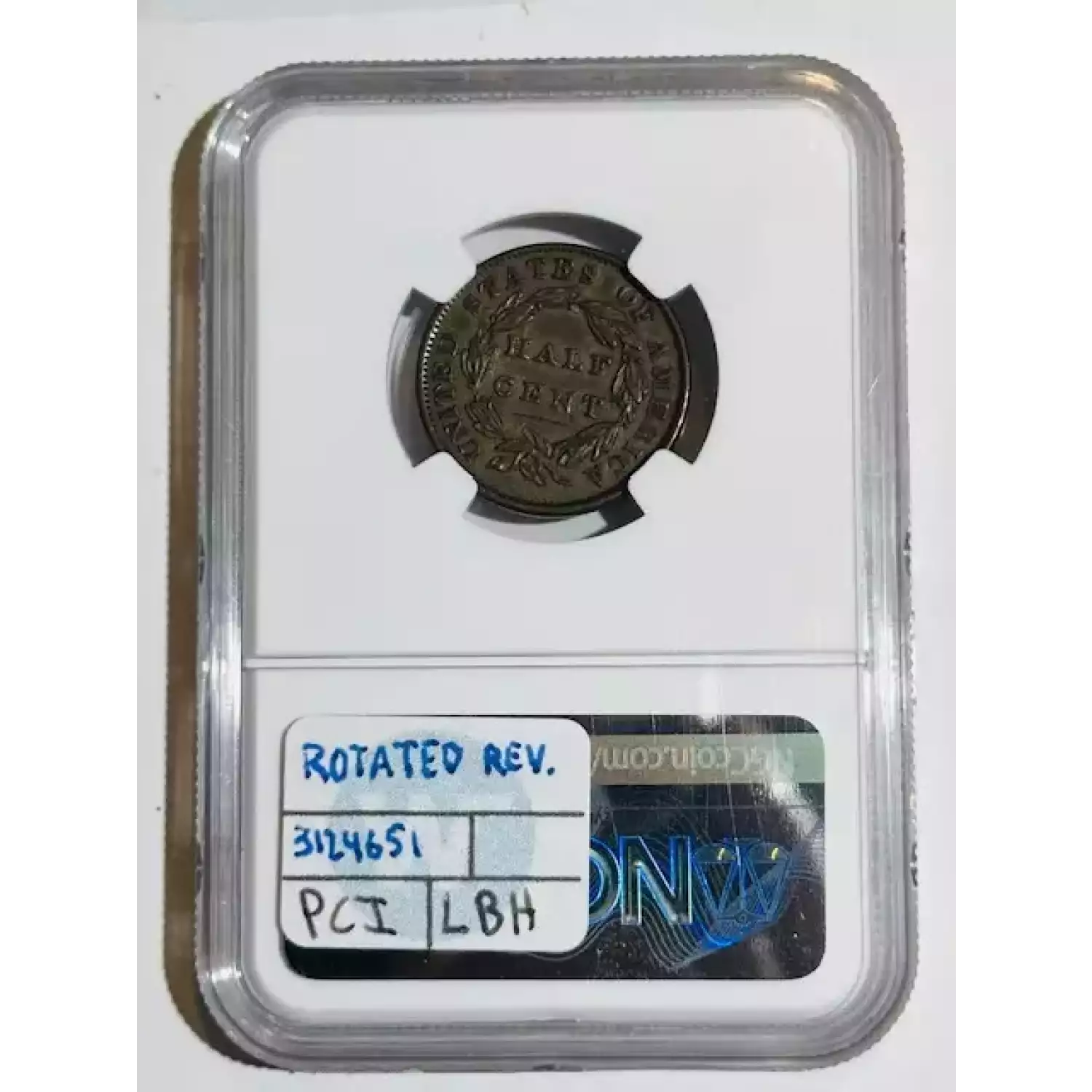 1833 Half Cent Classic Head NGC AU-55 BN C-1- Rotated Reverse - Bob ...