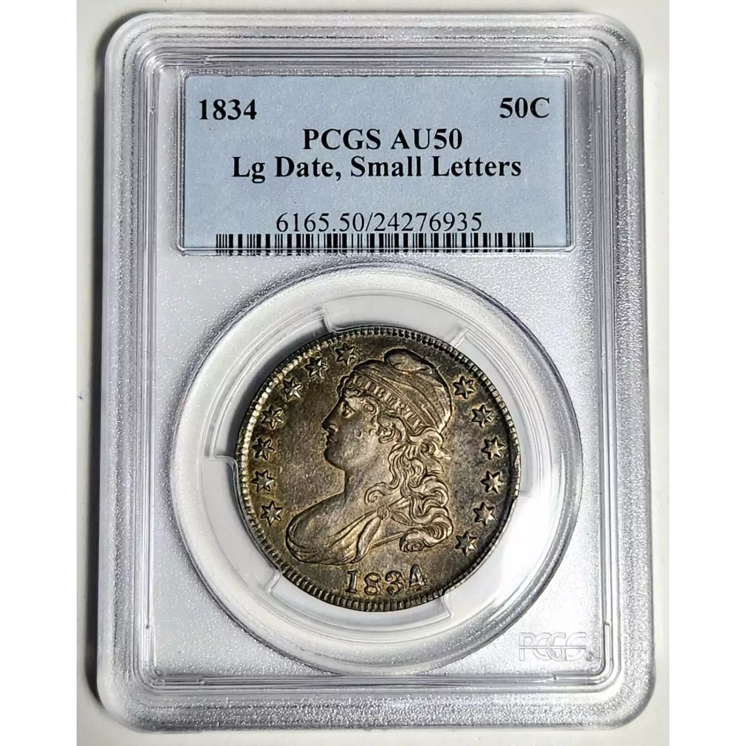 1834 Capped Bust Half Dollars PCGS AU-50 Large Date, Small Letters - Bob Paul Rare Coins