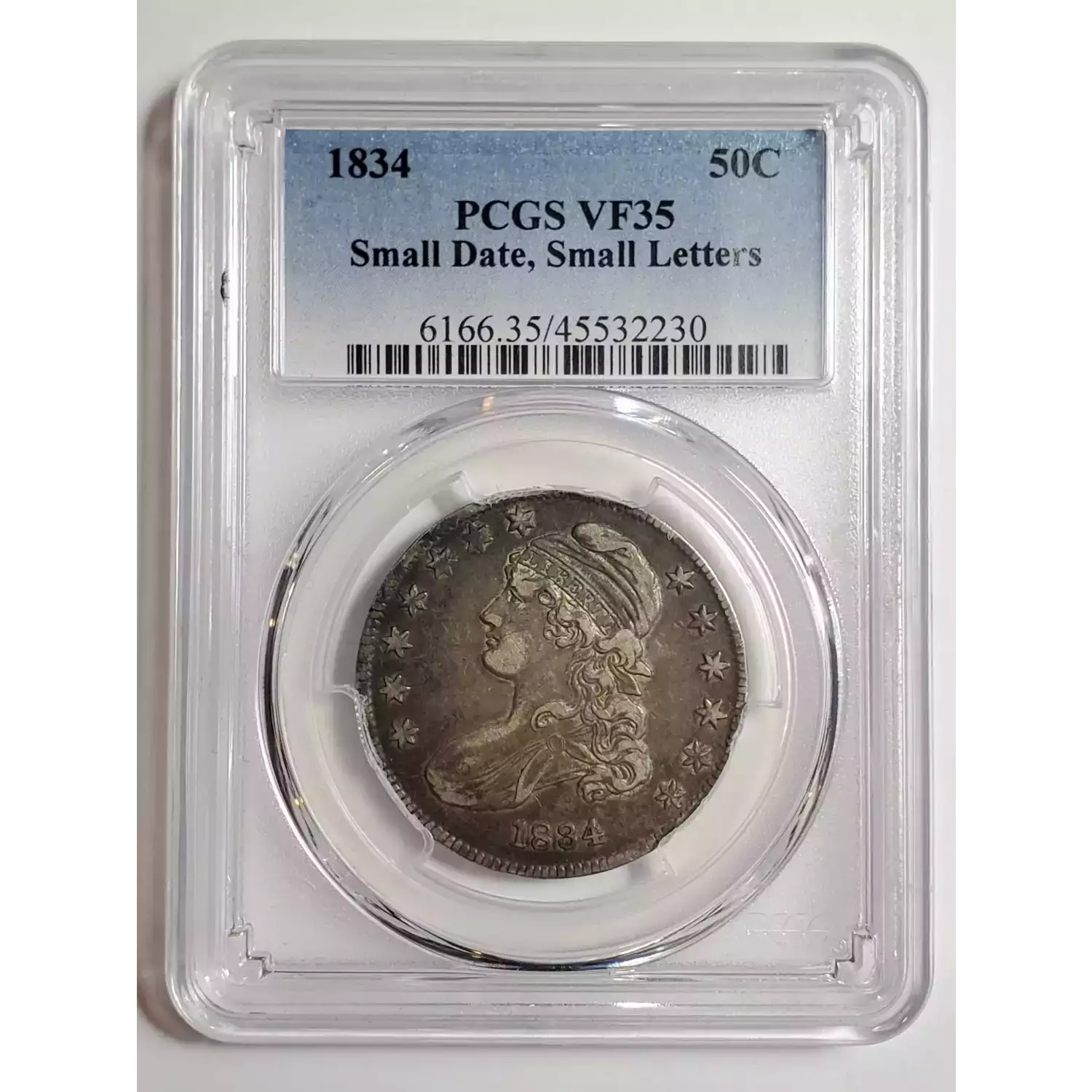 1834 Capped Bust Half Dollars PCGS VF-35 Small Date, Small Letters - Bob Paul Rare Coins
