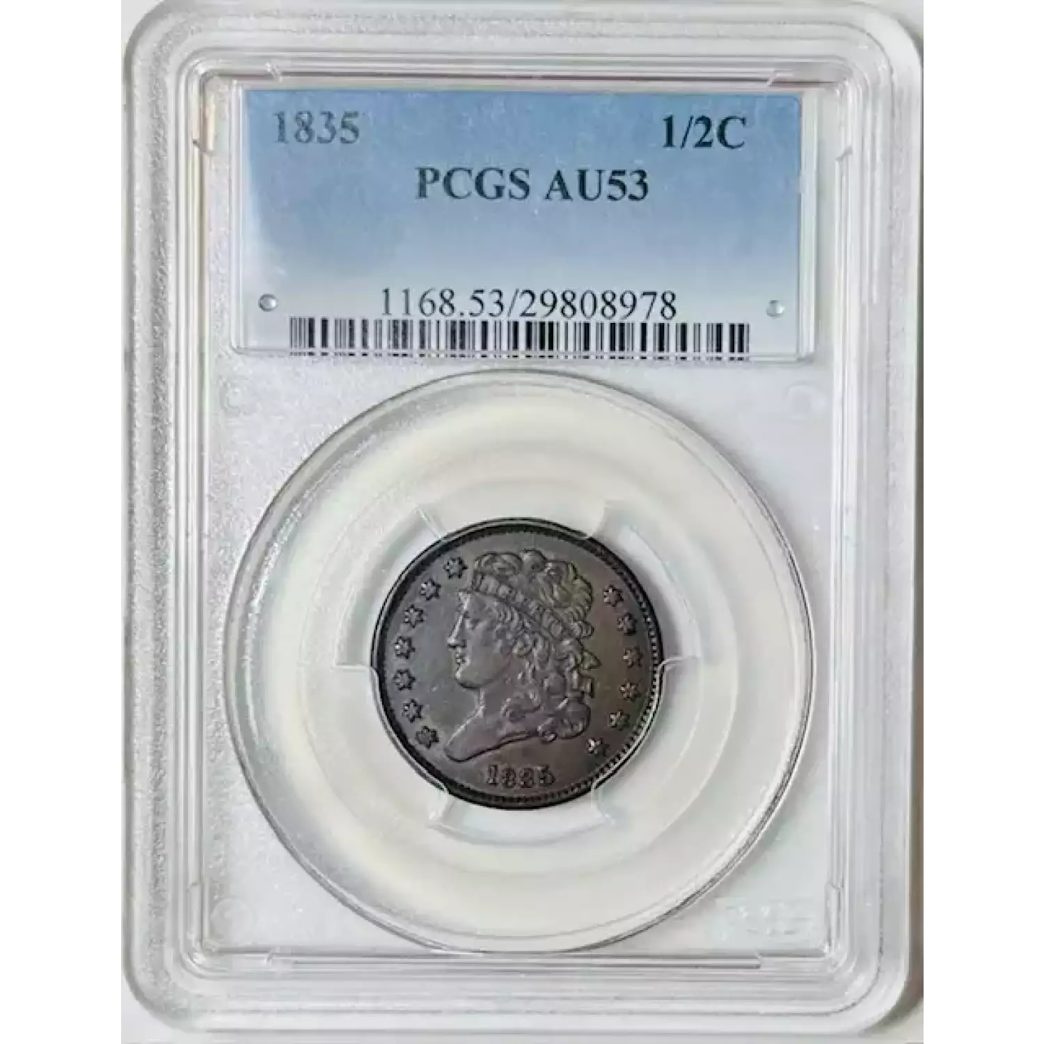 1835 Half Cent Classic Head PCGS AU-53 BN - Bob Paul Rare Coins