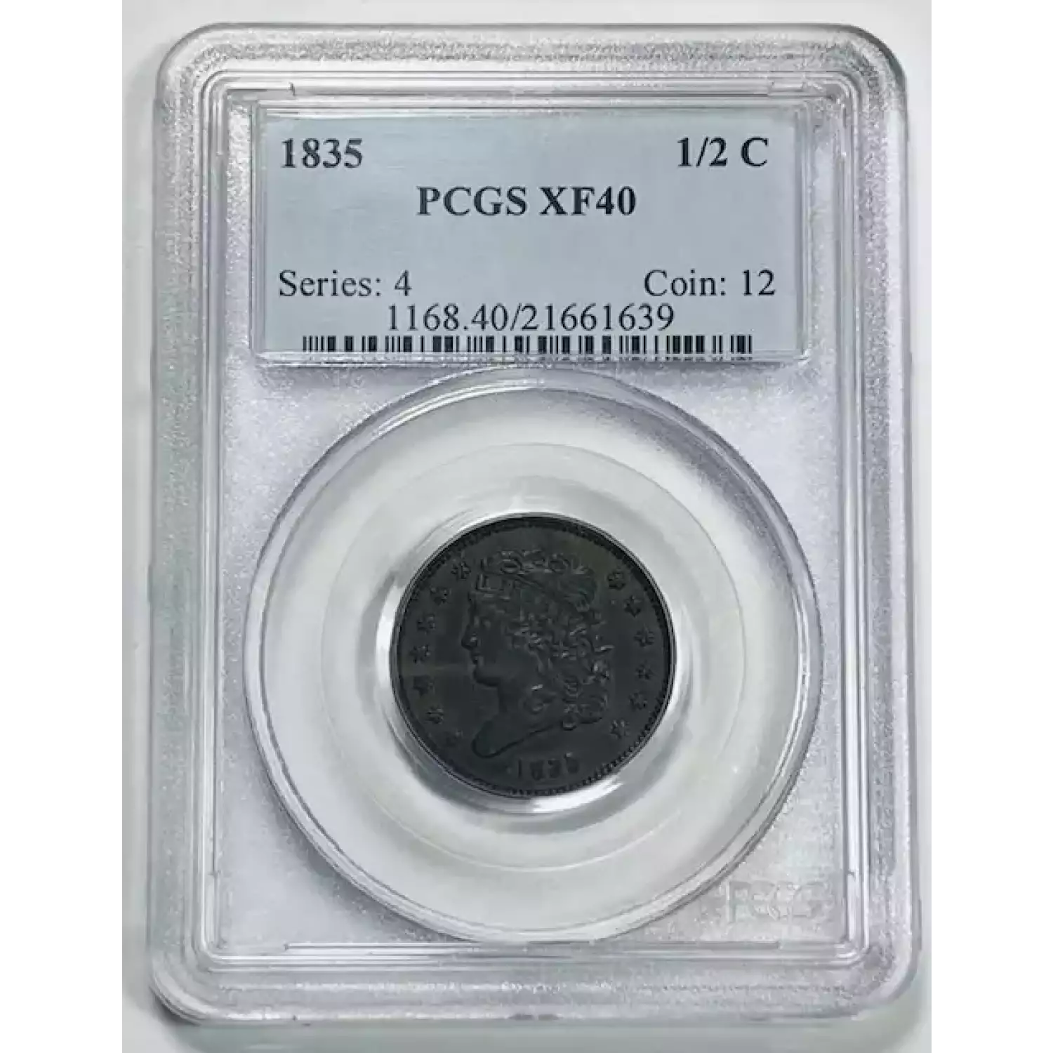 1835 Half Cent Classic Head PCGS XF-40 BN - Bob Paul Rare Coins