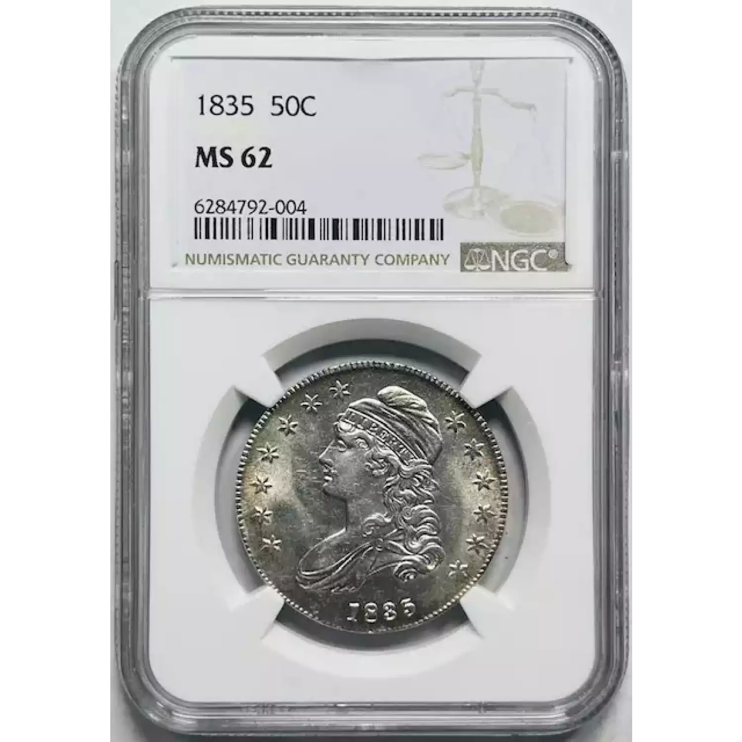 1835 Capped Bust Half Dollars NGC MS-62 Nice Luster! - Bob Paul Rare Coins
