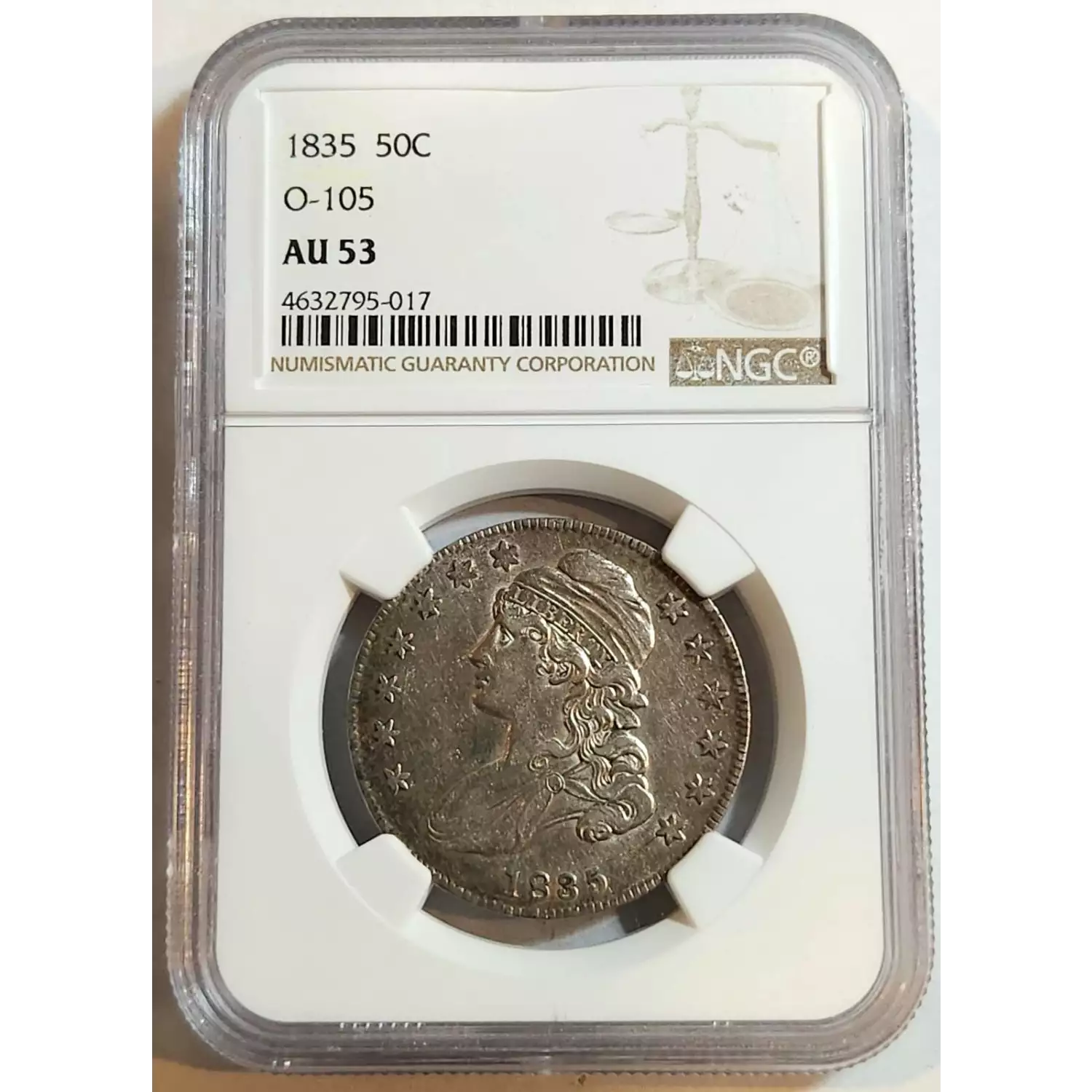 1835 Capped Bust Half Dollars NGC AU-53 O-105 - Bob Paul Rare Coins