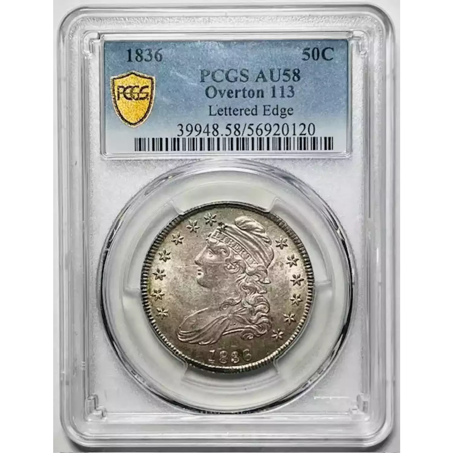 1836 Capped Bust Half Dollars PCGS AU-58 Lettered Edge O-113 - Bob Paul ...