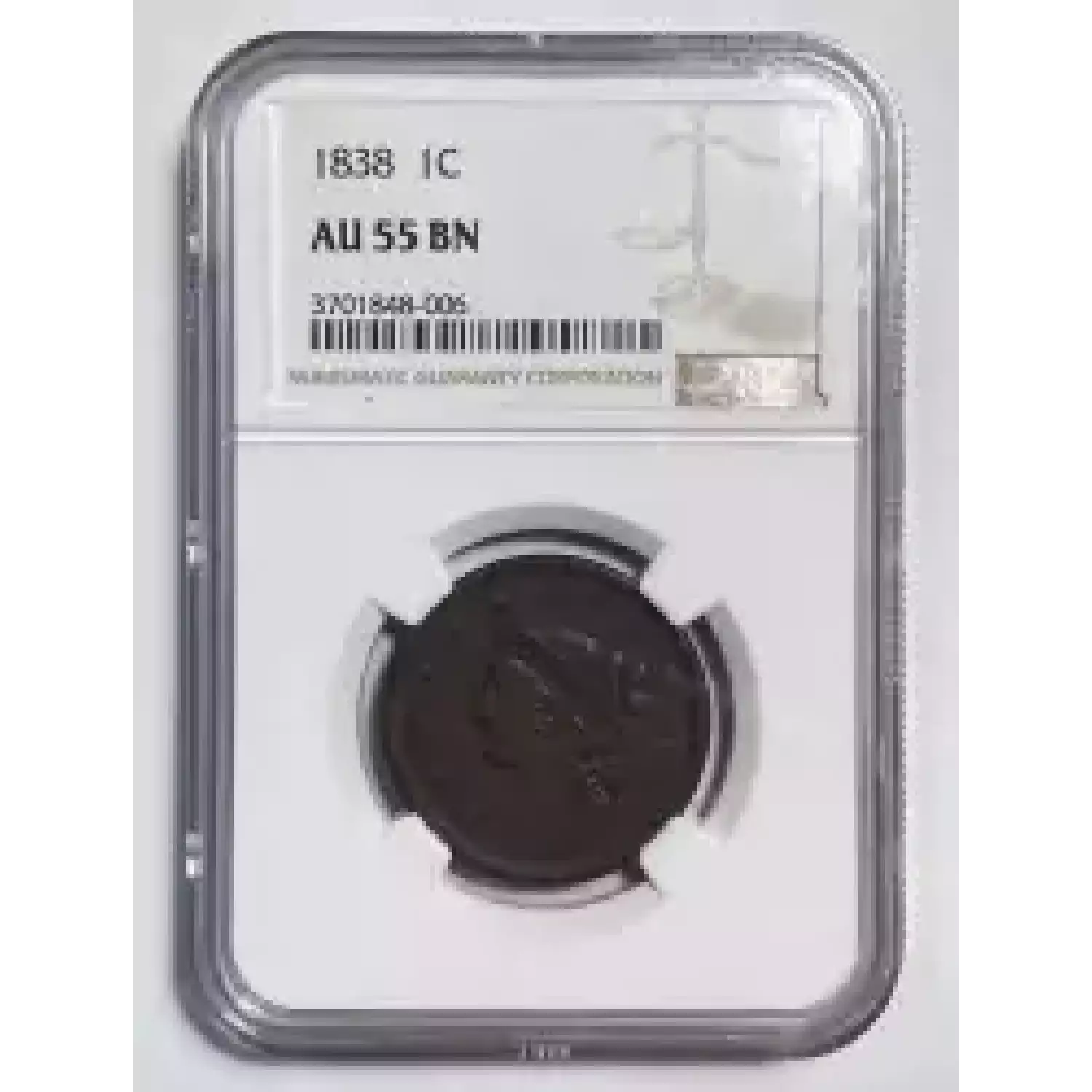 1838 Large Cents Coronet Head NGC AU-55 BN - Bob Paul Rare Coins