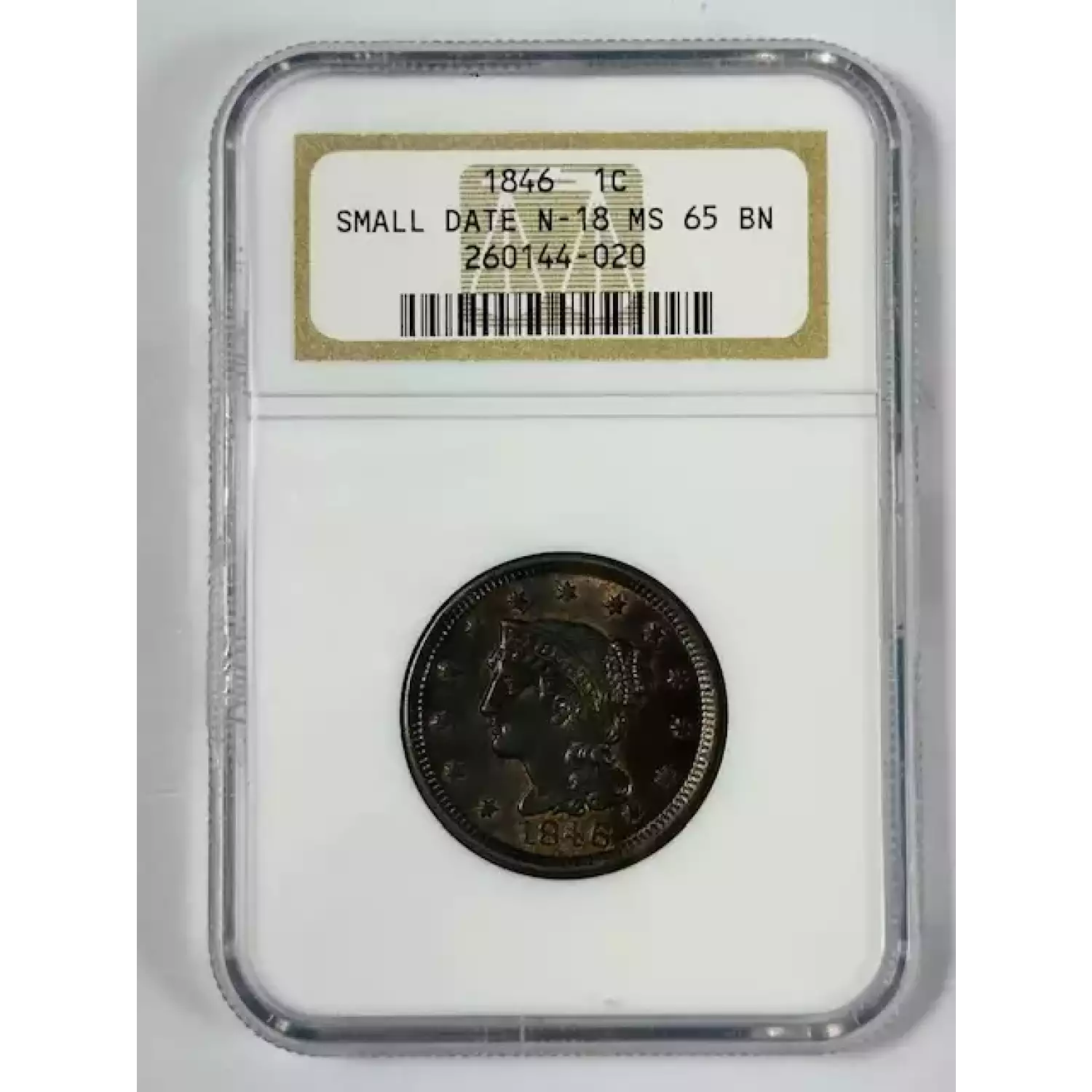 1846 Braided Hair Cent NGC MS-65 BN N-18 - Bob Paul Rare Coins
