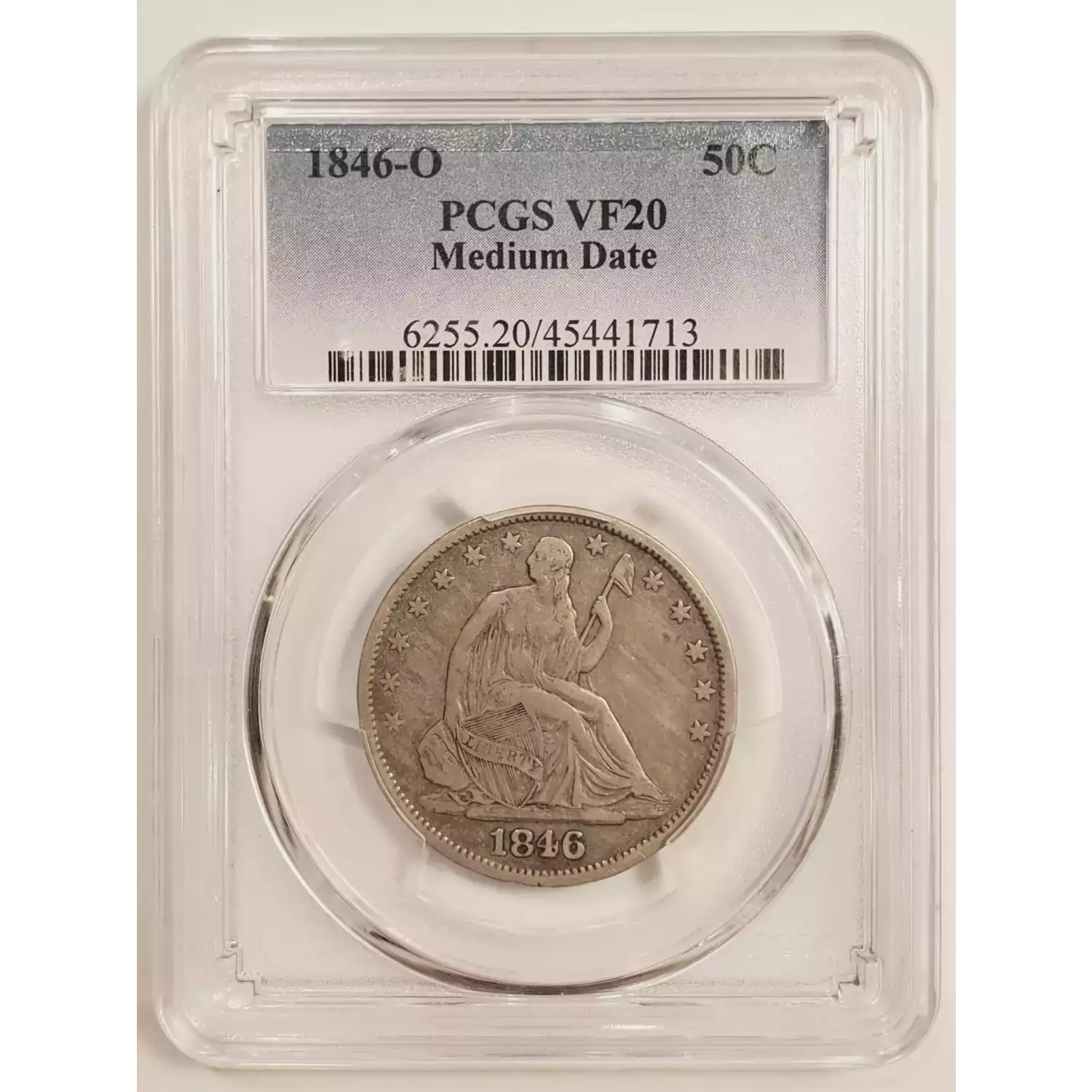 1846-O Half Dollars Liberty Seated PCGS VF-20 Medium Date - Bob Paul Rare Coins