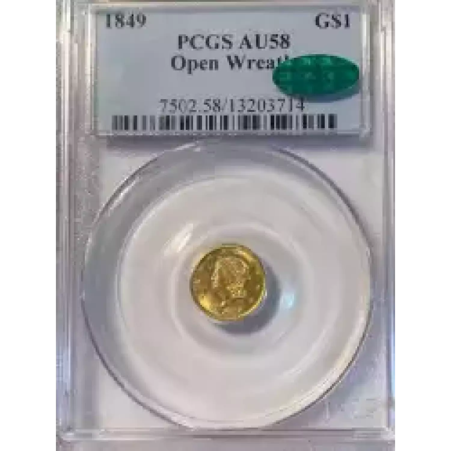 1849 Gold Dollars Liberty Head PCGS AU-58 Open Wreath CAC - Bob Paul Rare Coins
