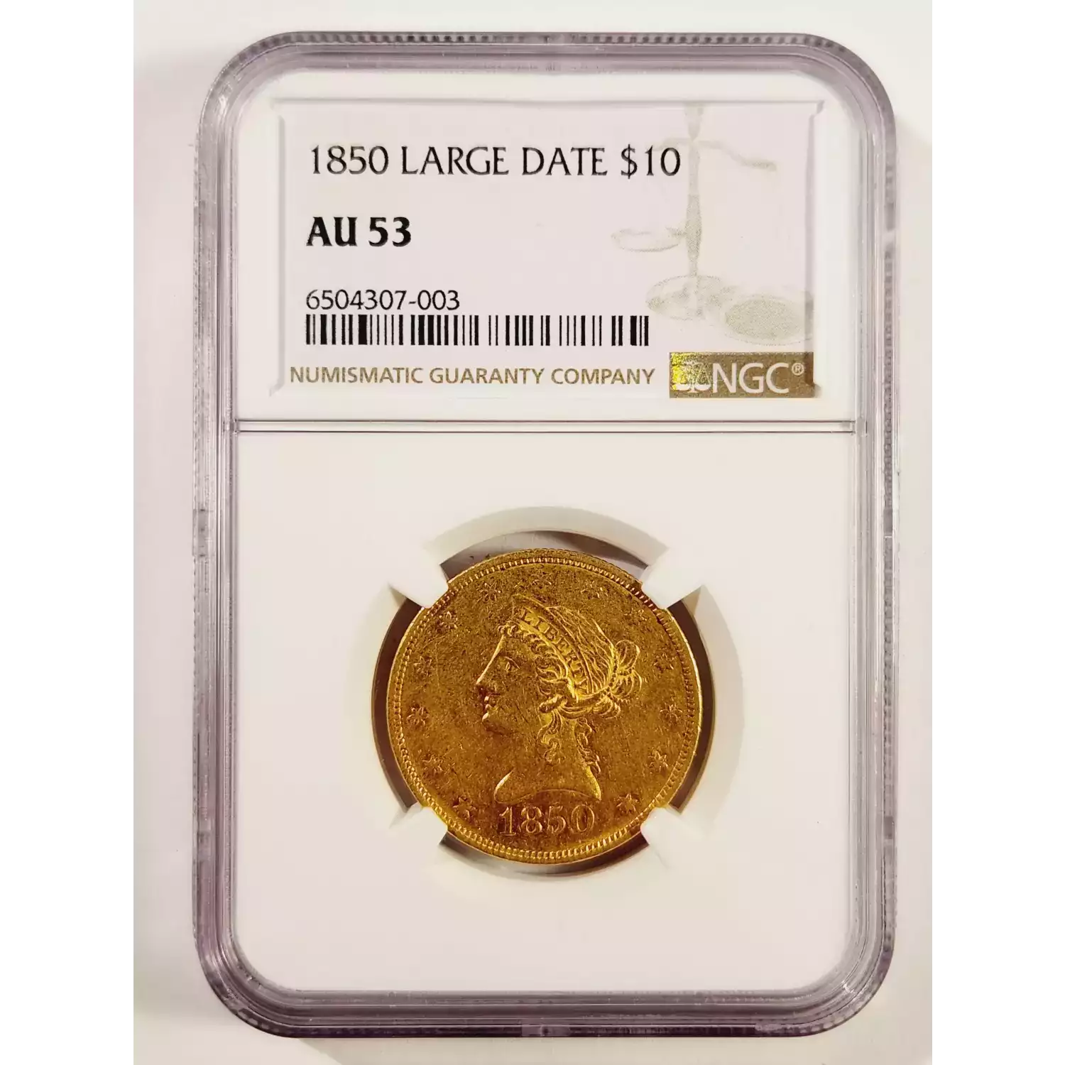 1850 Gold Eagles Liberty Head NGC AU-53 - LARGE DATE - Bob Paul Rare Coins