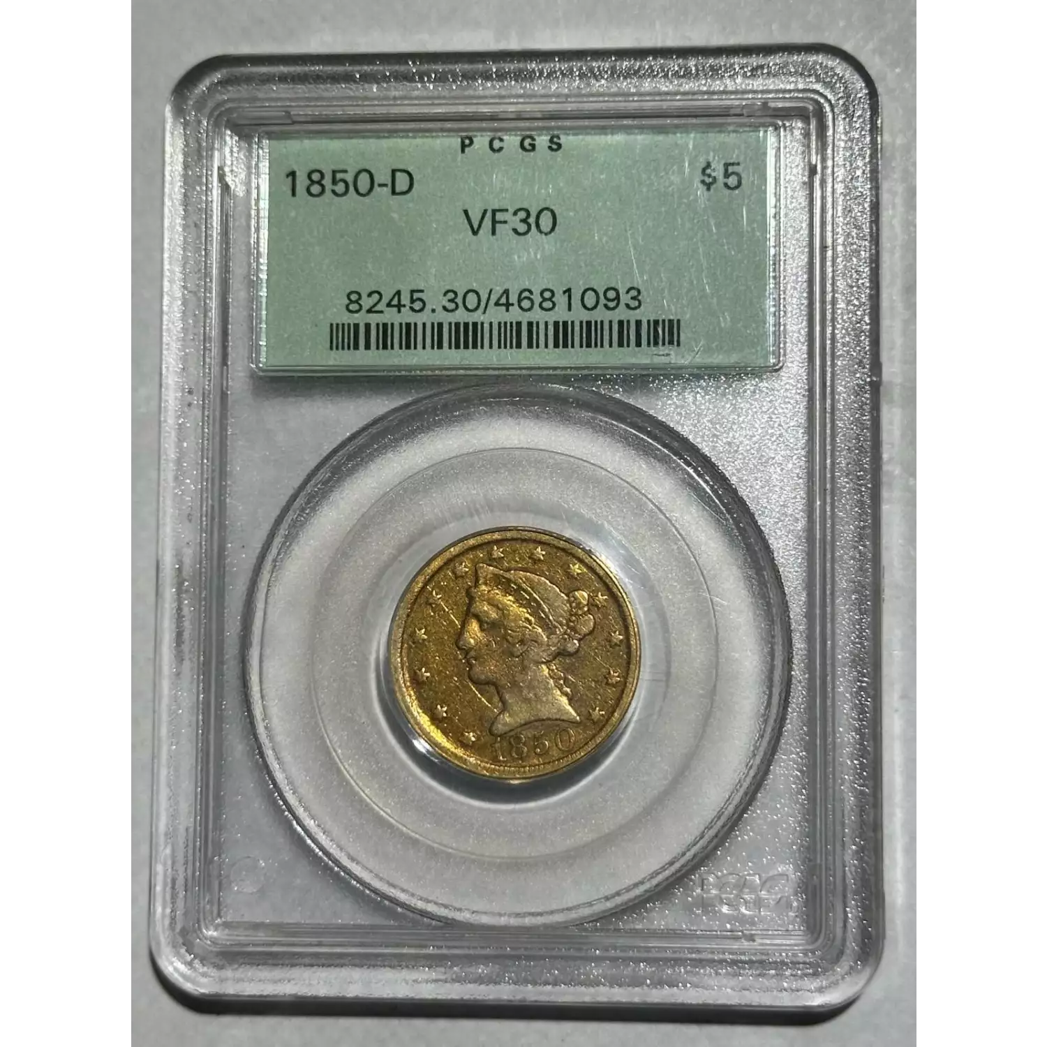 1850-D Gold Half Eagles Liberty Head PCGS VF-30 - Bob Paul Rare Coins