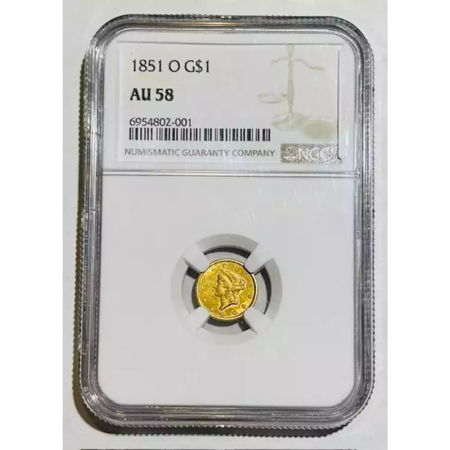 1851-O Gold Dollars Liberty Head NGC AU-58 - Bob Paul Rare Coins