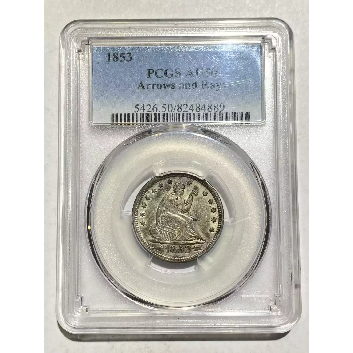 1853 Seated Liberty Quarter PCGS AU-50 Arrows and Rays - Bob Paul Rare ...
