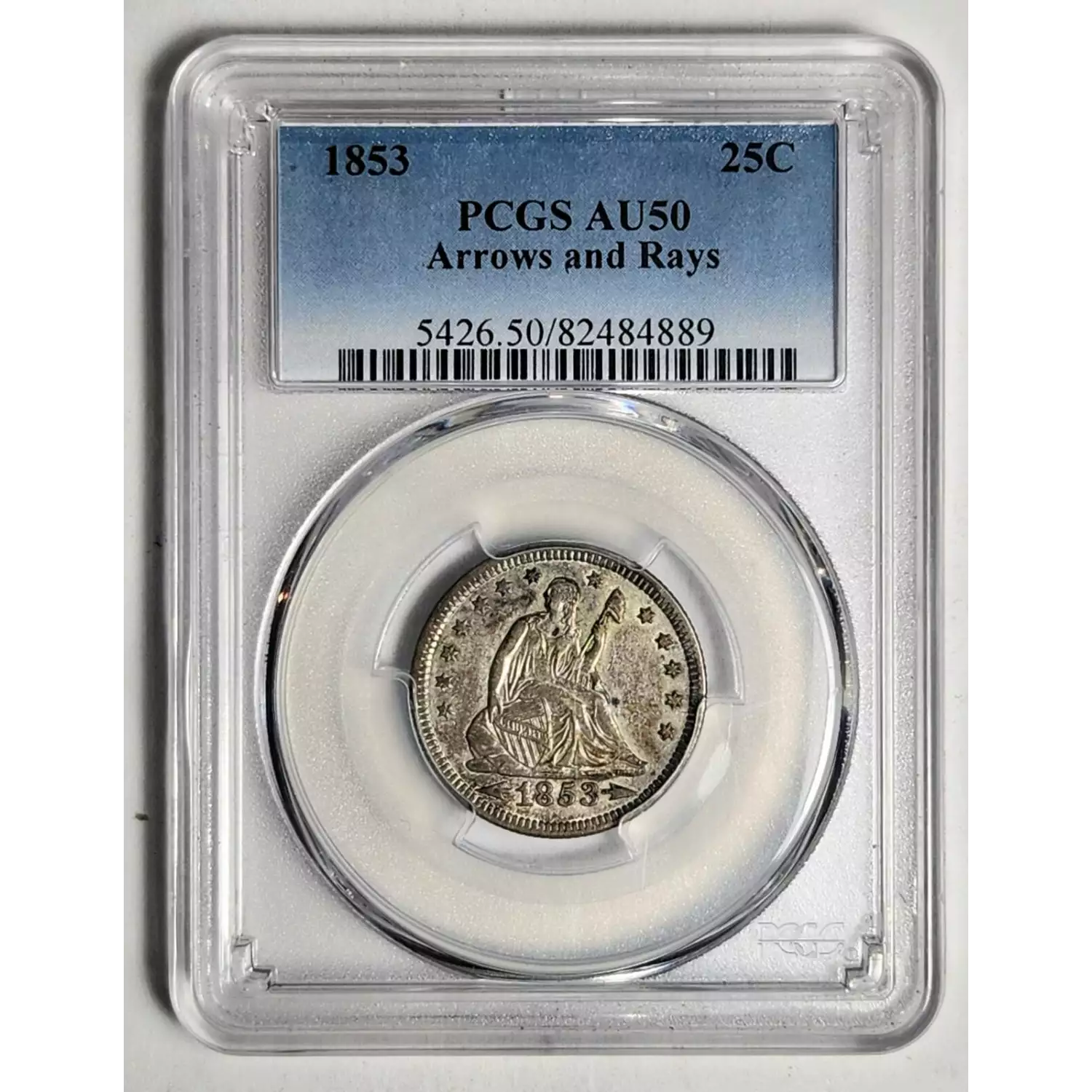 1853 Seated Liberty Quarter PCGS AU-50 Arrows and Rays - Bob Paul Rare ...