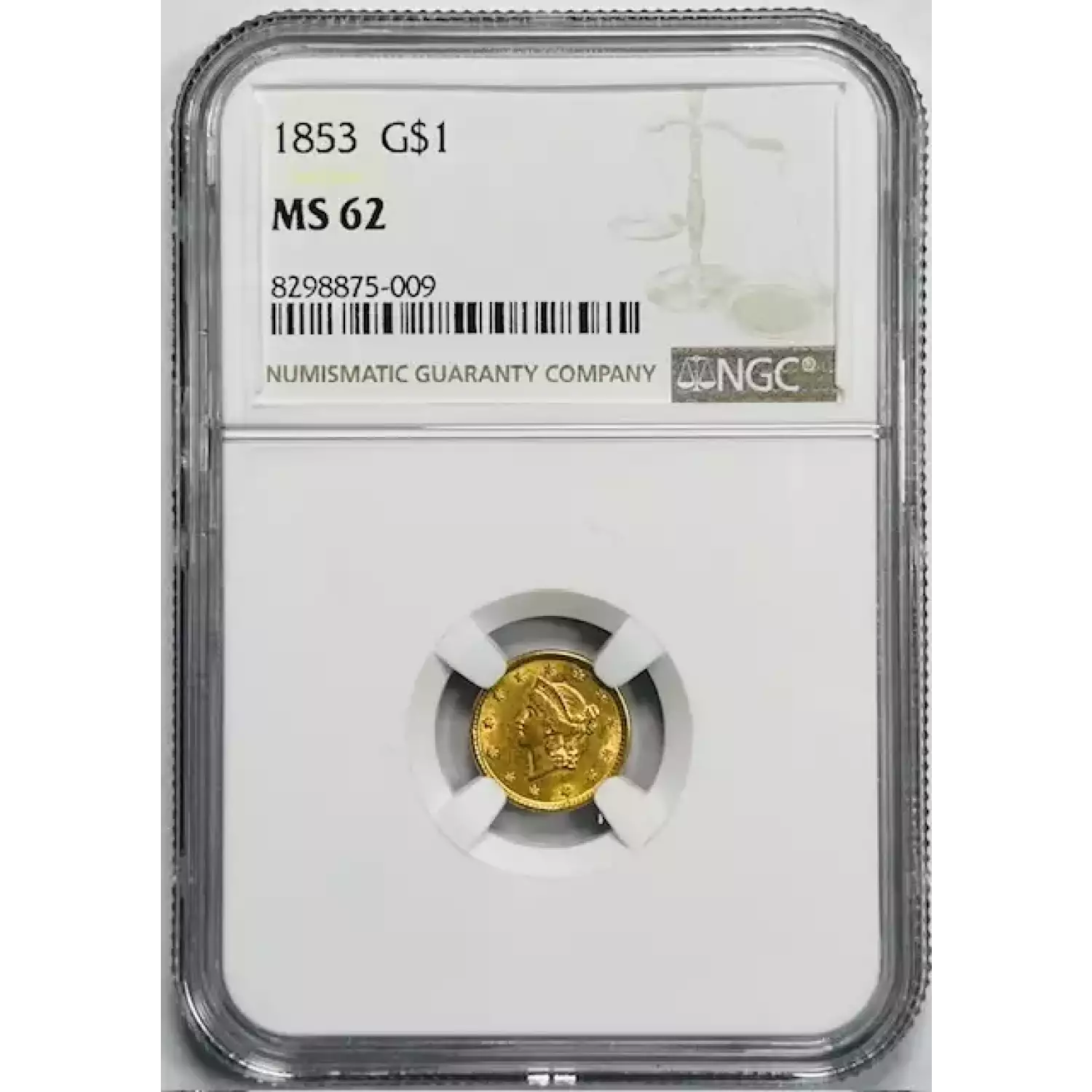 1853 Gold Dollars Liberty Head NGC MS-62 - Bob Paul Rare Coins