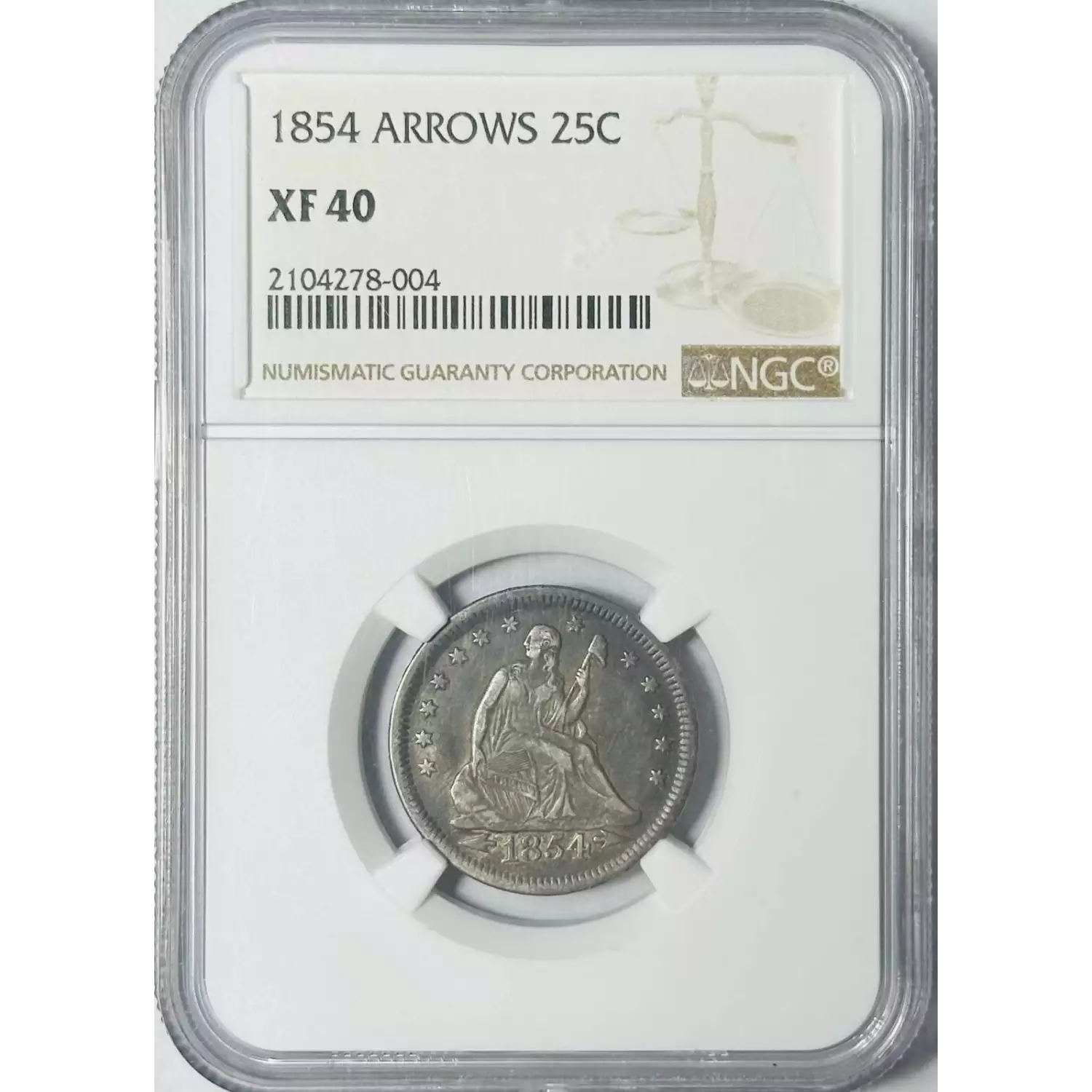 1854 Seated Liberty Quarter NGC XF-40 - Bob Paul Rare Coins