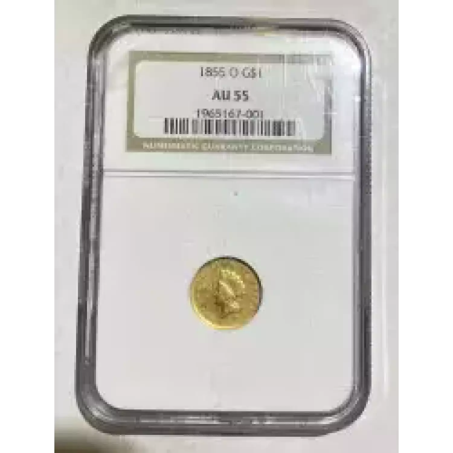 1855-O Gold Dollars Indian Princess Head, Small Head NGC AU-55 - Bob ...