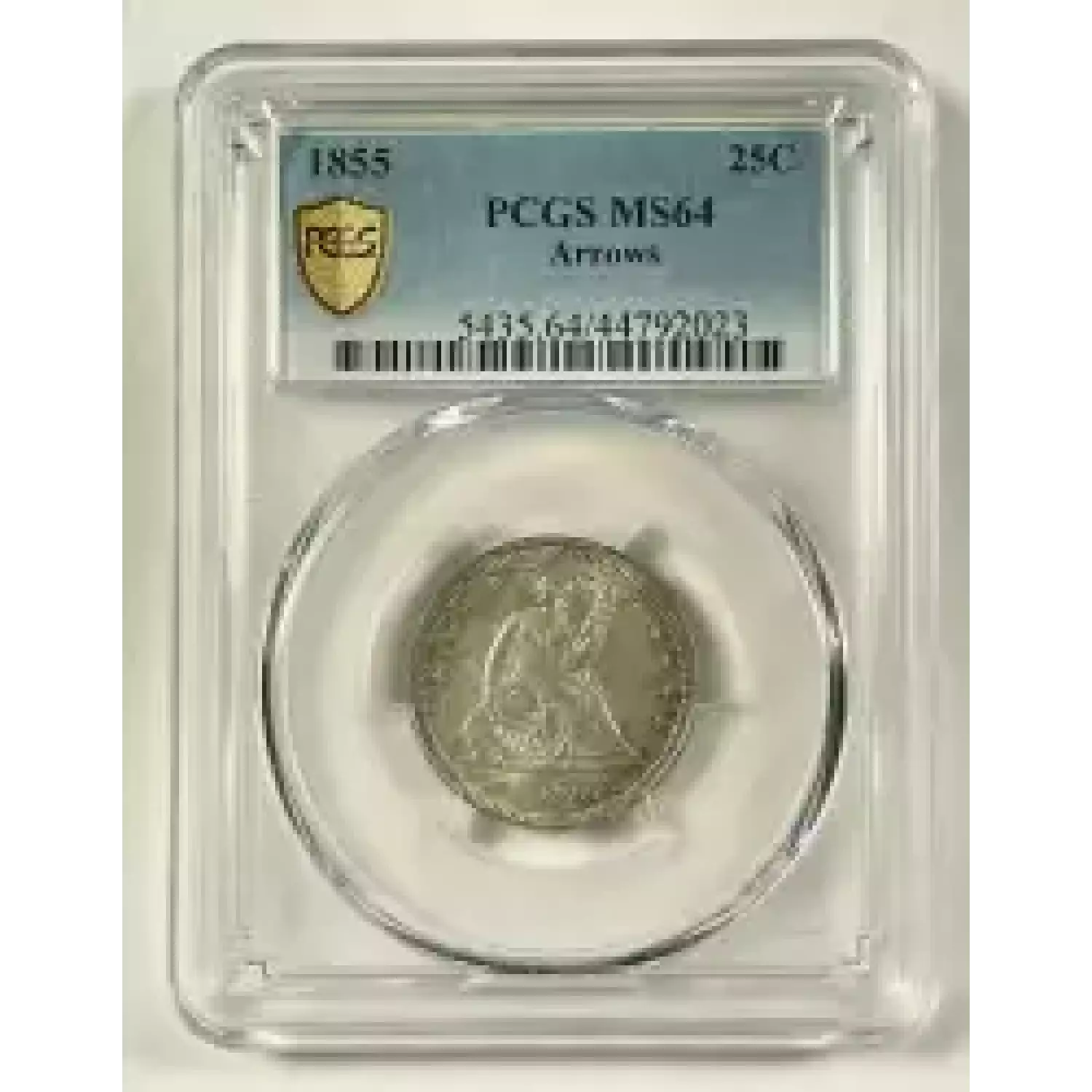 1855 Seated Liberty Quarter PCGS MS-64 Arrows - Bob Paul Rare Coins