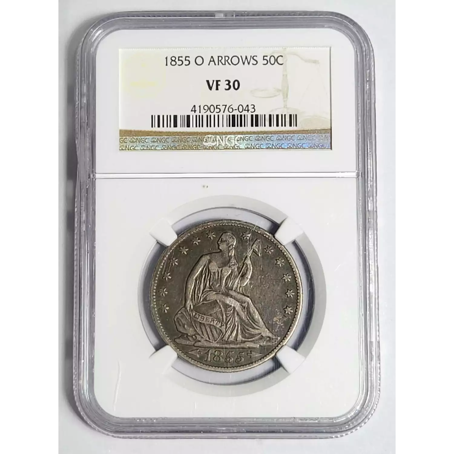 1855-O Half Dollars Liberty Seated NGC VF-30 O - ARROWS - Bob Paul Rare Coins