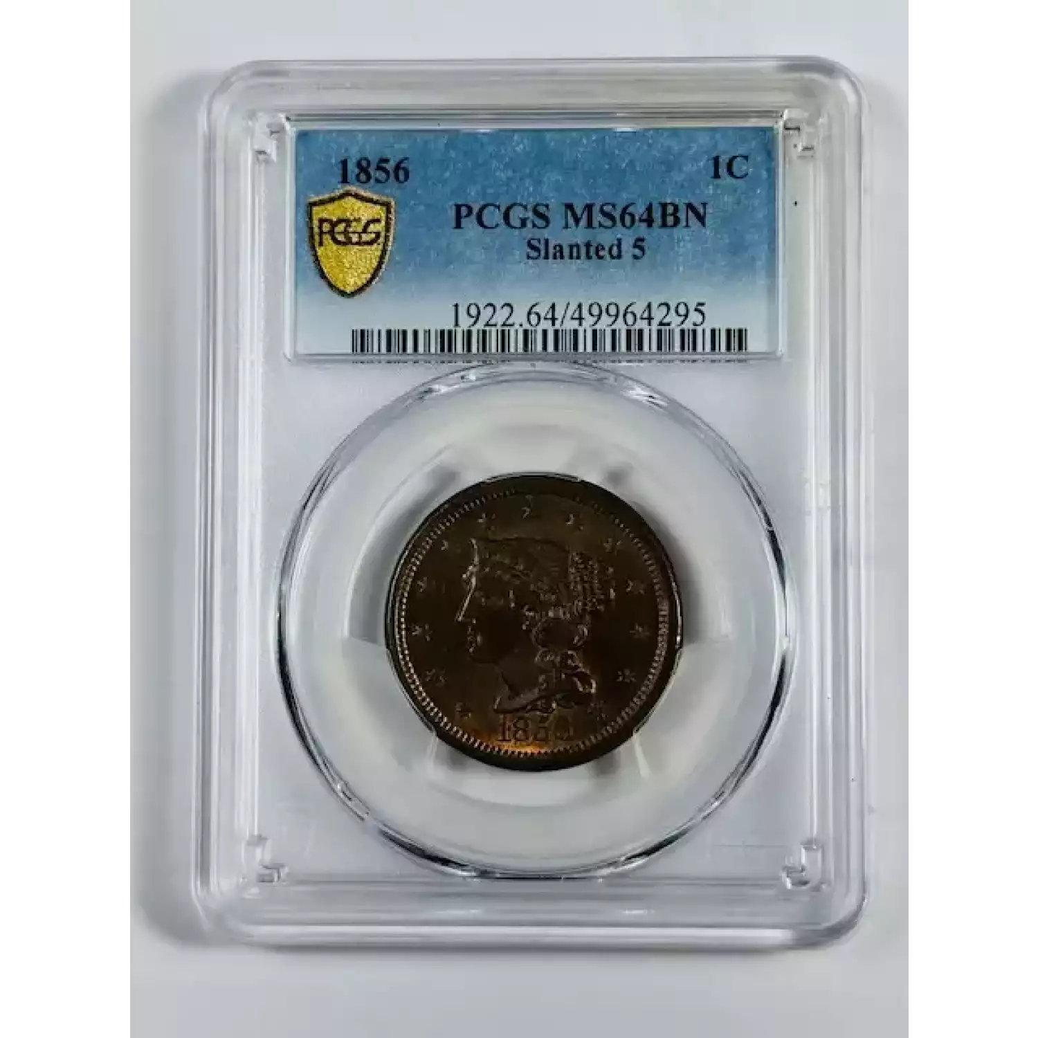 1856 Braided Hair Cent PCGS MS-64 BN Slanted 5 - Bob Paul Rare Coins