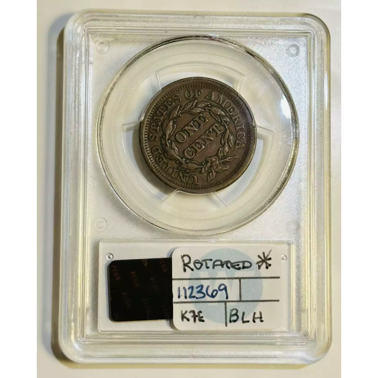 1856 Braided Hair Cent PCGS XF-45 BN Upright 5 - Bob Paul Rare Coins