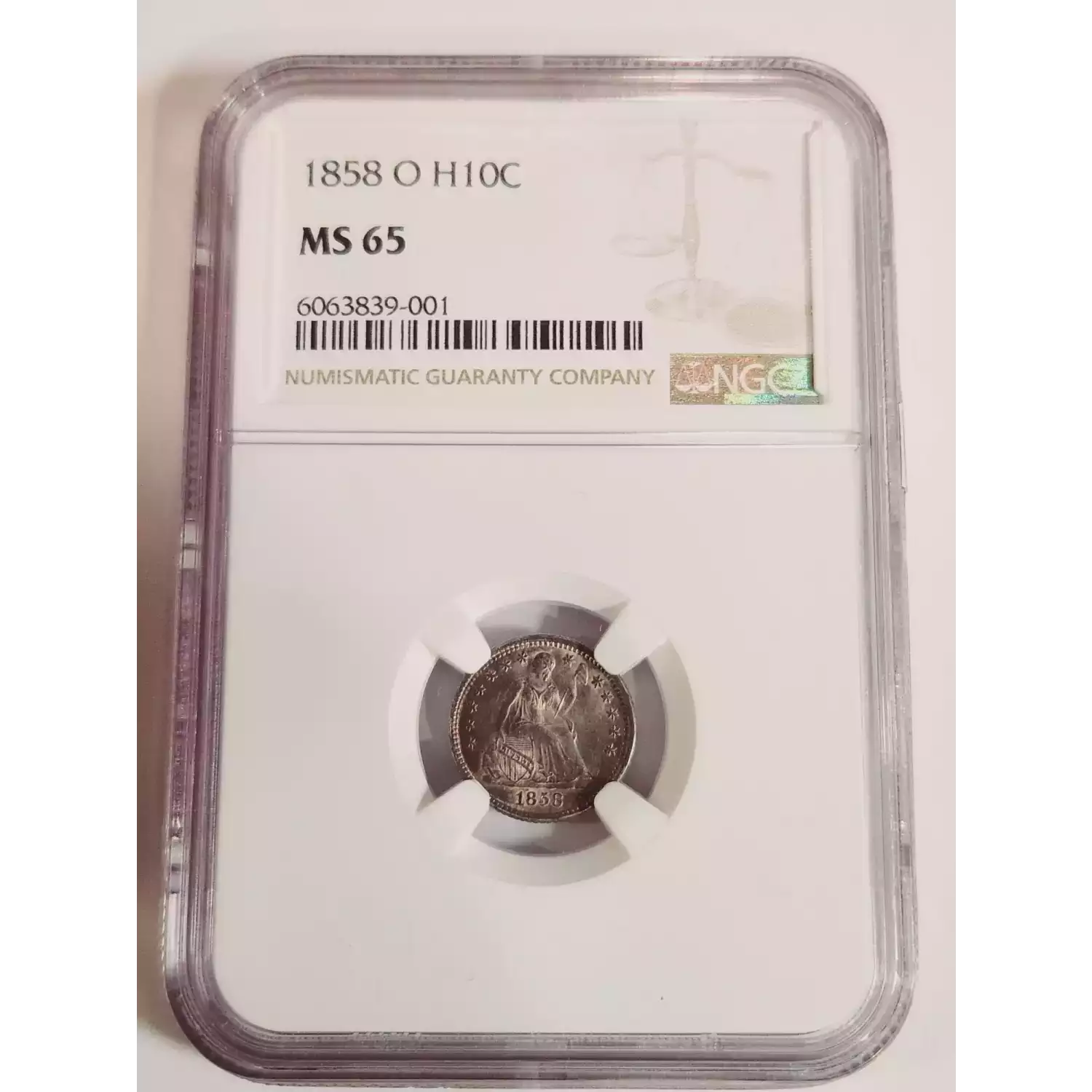 1858-O Liberty Seated Half Dime NGC MS-65 - Bob Paul Rare Coins