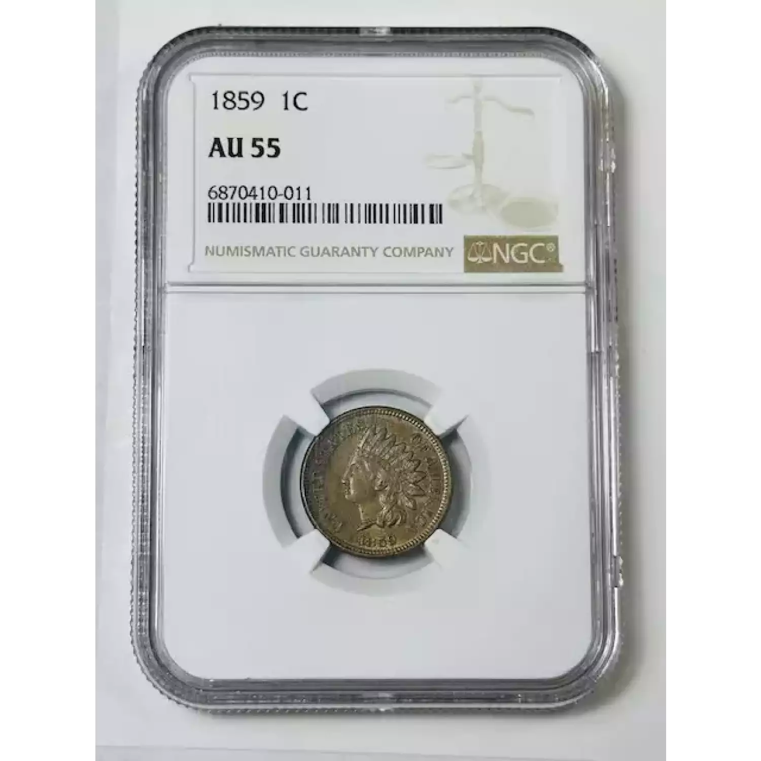 1859 NGC AU-55 Small Cents Indian Head - Bob Paul Rare Coins