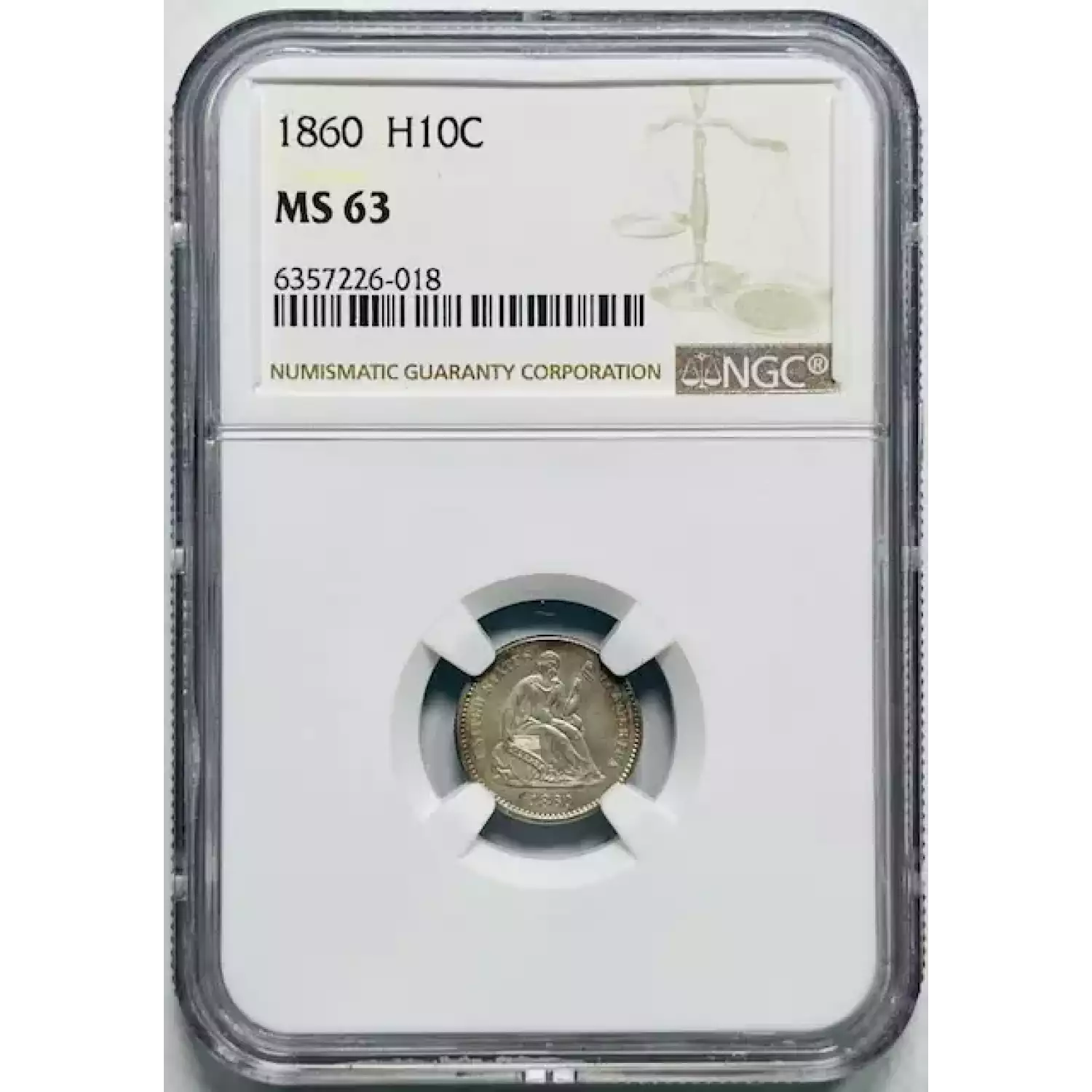 1860 Liberty Seated Half Dime NGC MS-63 - Bob Paul Rare Coins