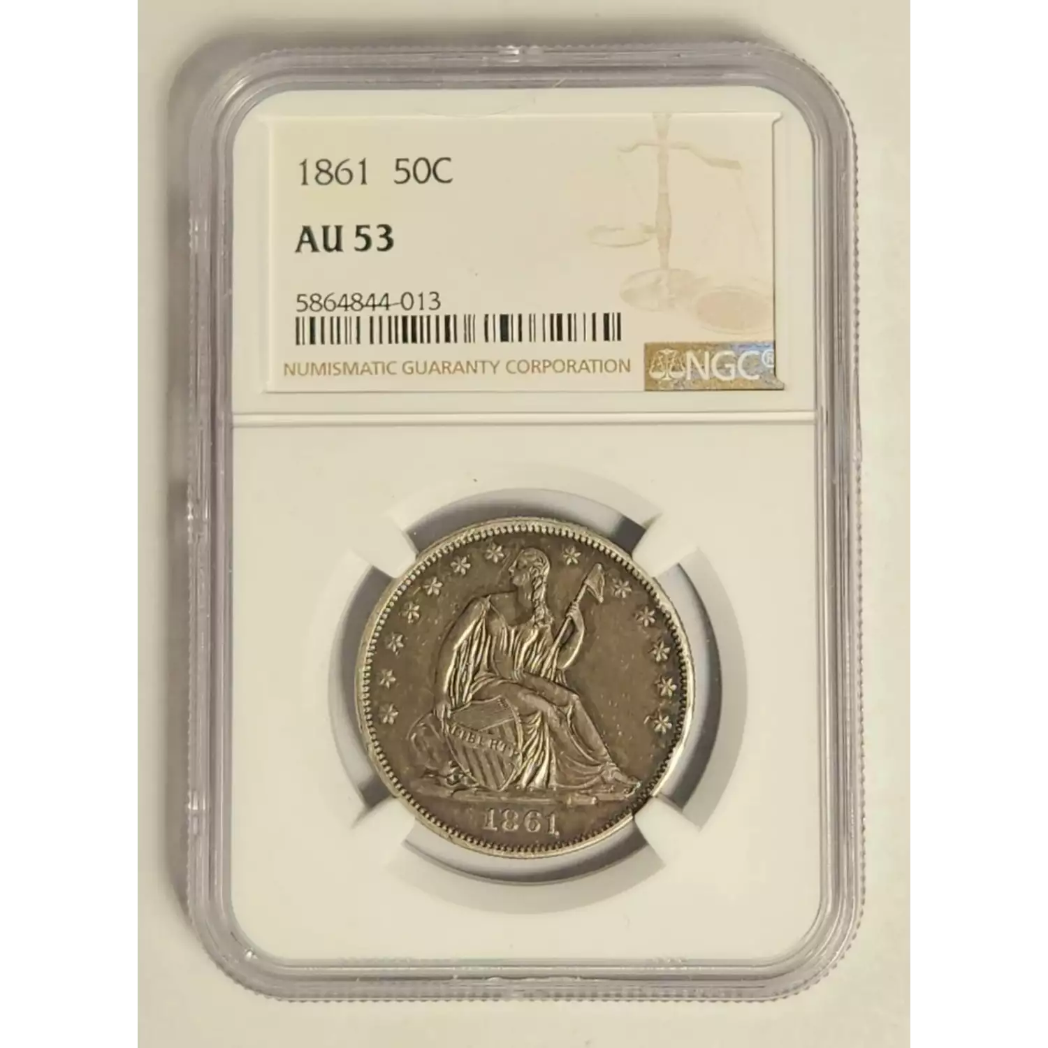 1861 Half Dollars Liberty Seated NGC AU-53 - Bob Paul Rare Coins