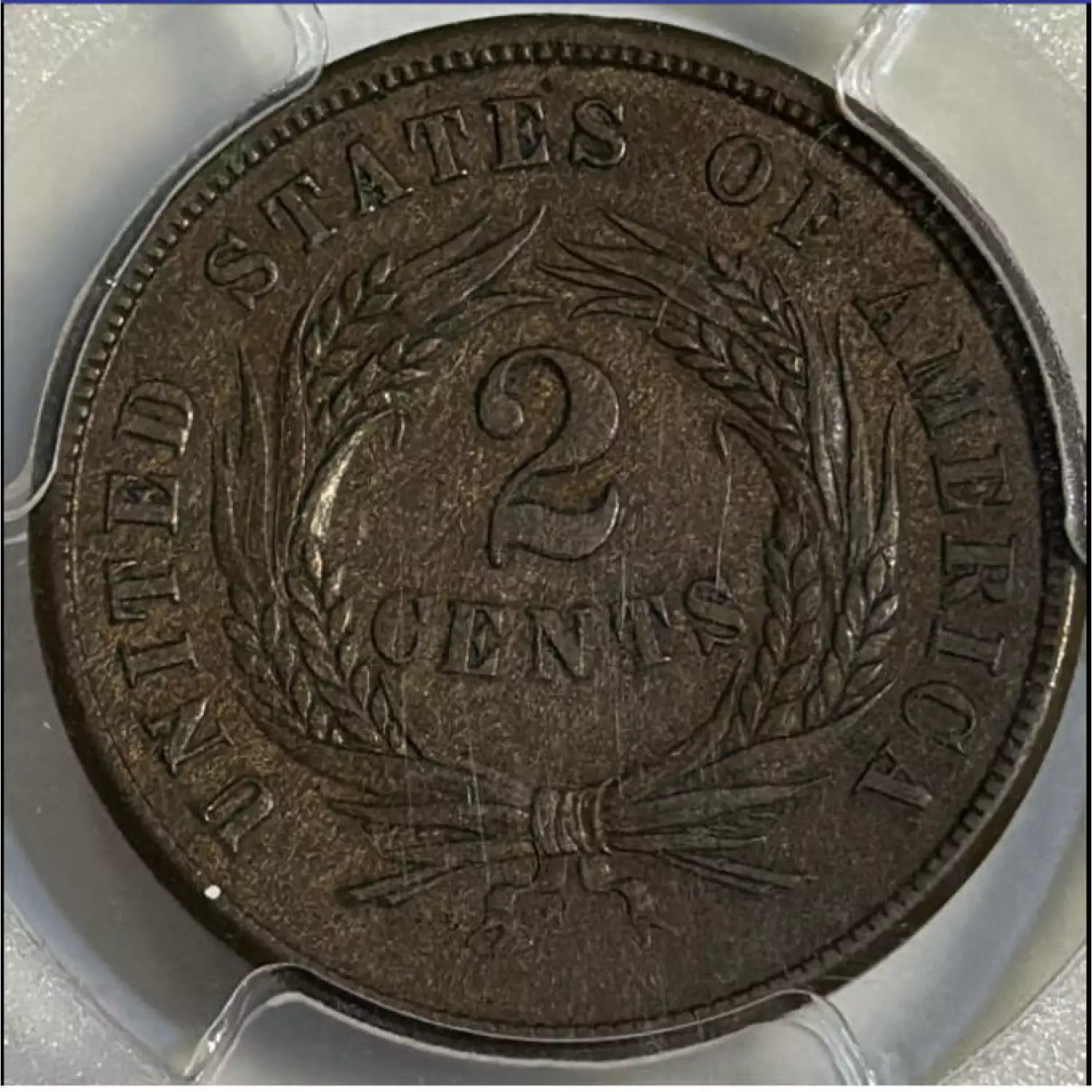 1864 Two cent piece PCGS AU-55 BN Large Motto - Bob Paul Rare Coins